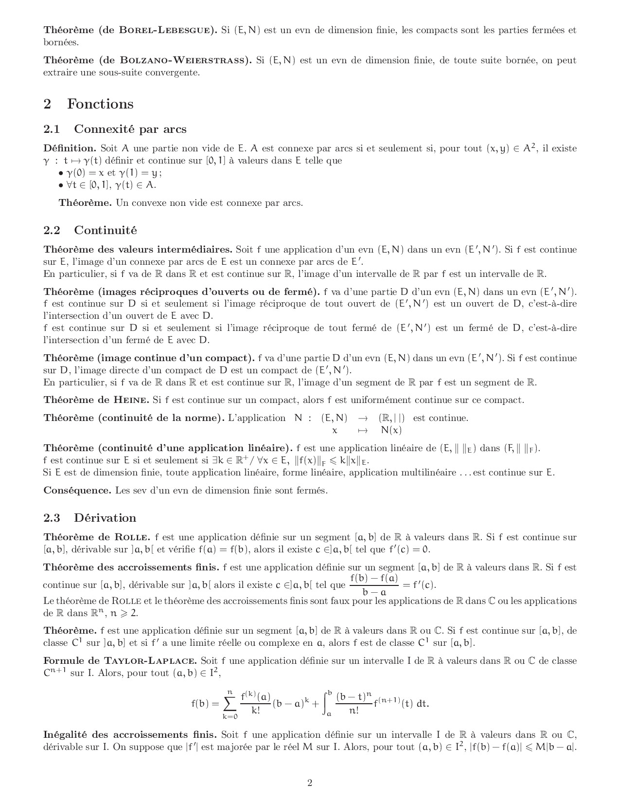 Résumé du cours d’analyse de Sup et Spé - AlloSchool