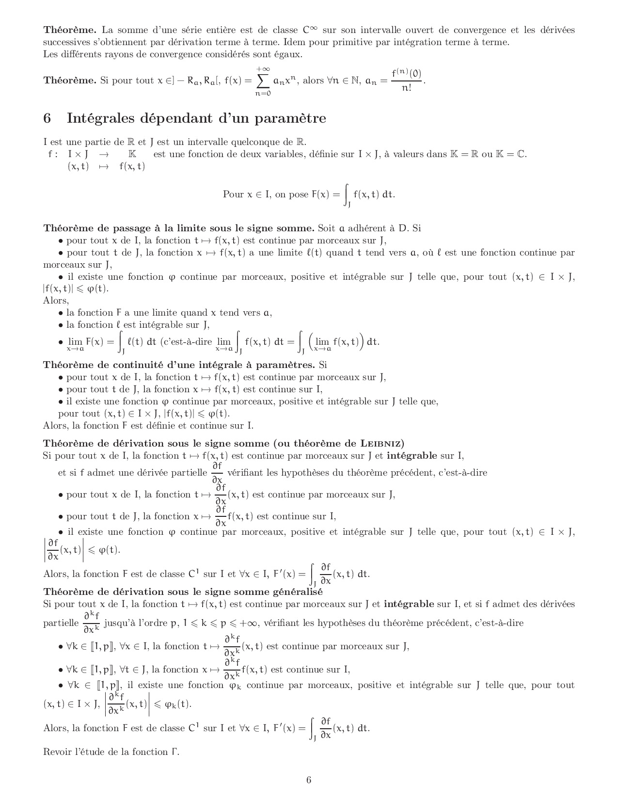 Résumé du cours d’analyse de Sup et Spé - AlloSchool
