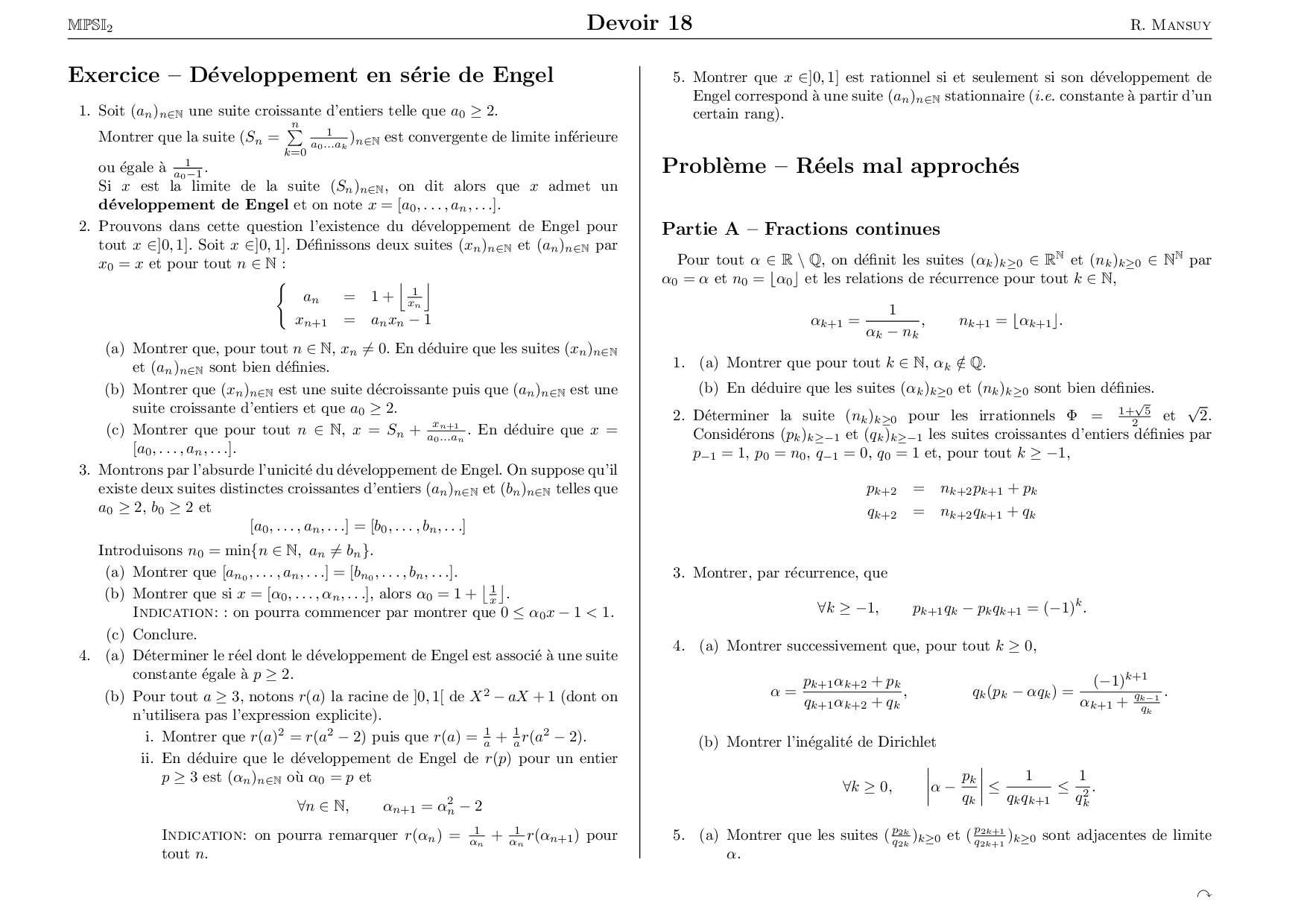 39 devoirs difficiles (sans corrigé) - AlloSchool