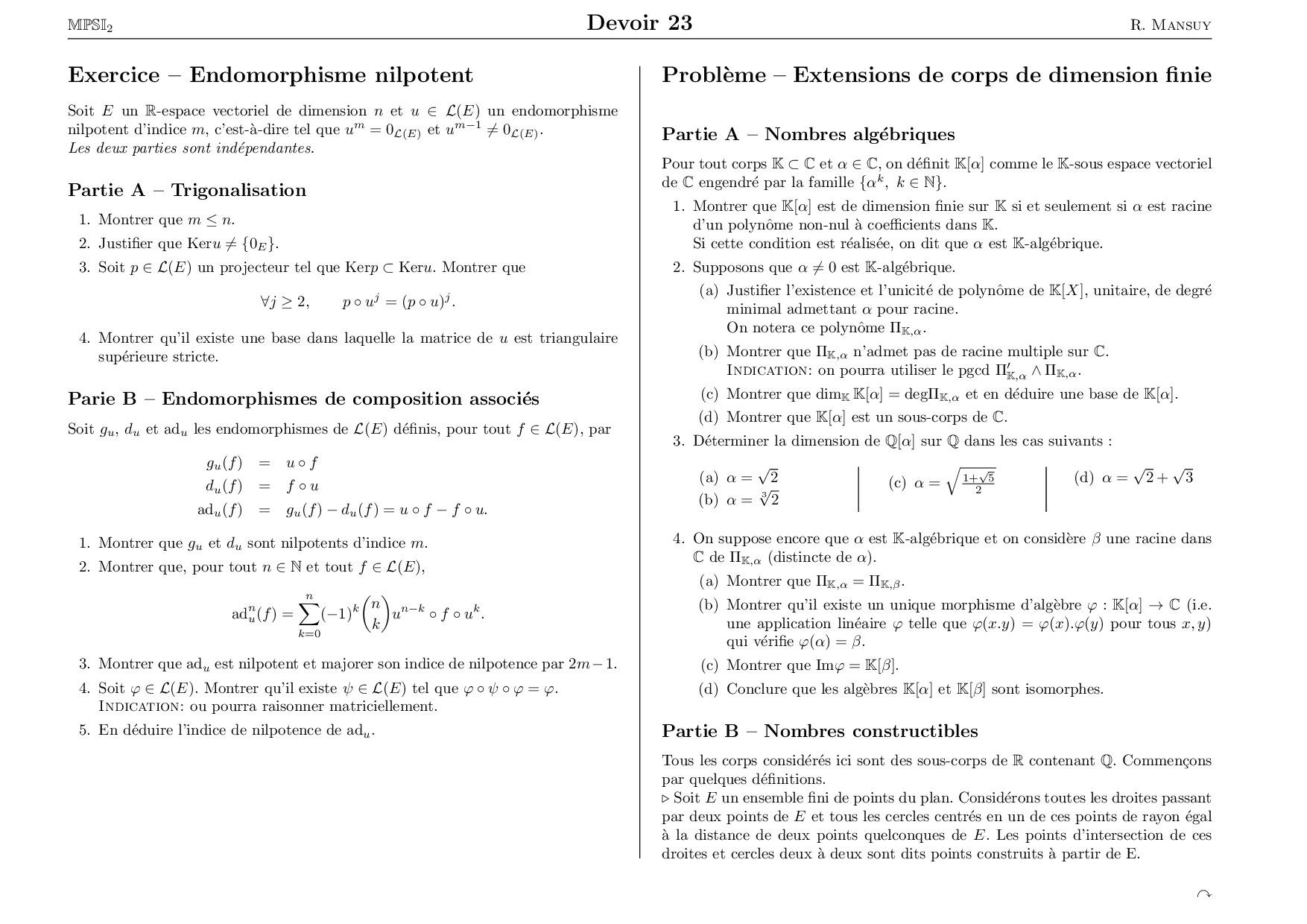 39 devoirs difficiles (sans corrigé) - AlloSchool