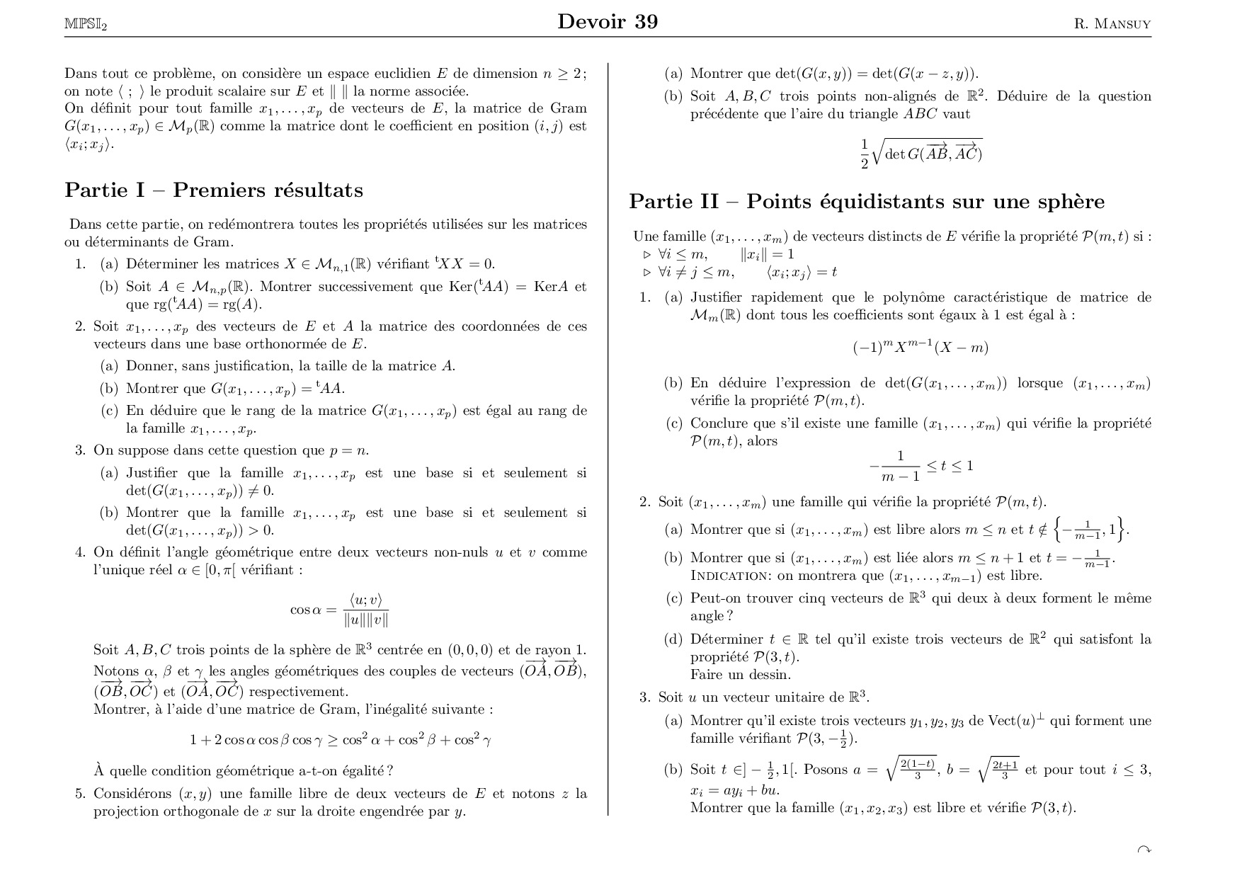 39 devoirs difficiles (sans corrigé) - AlloSchool