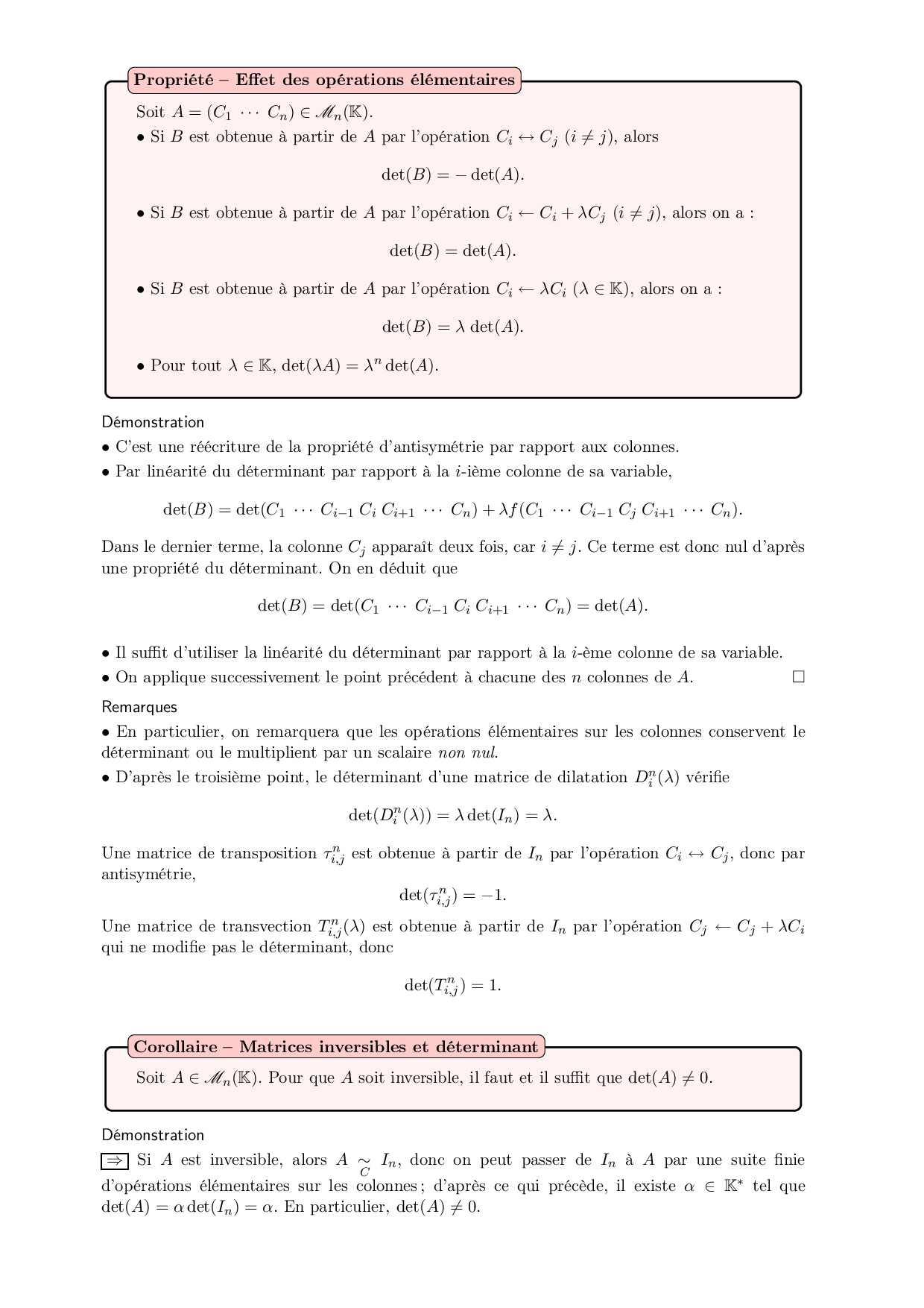 Les matrices : Cours - AlloSchool