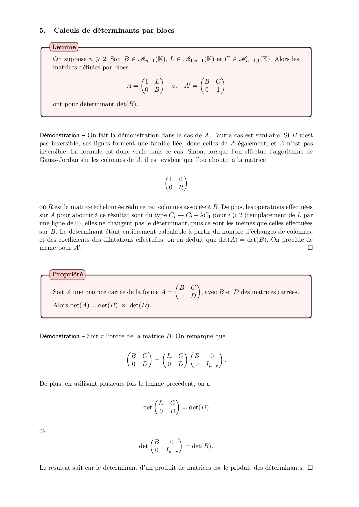 Les matrices : Cours - AlloSchool
