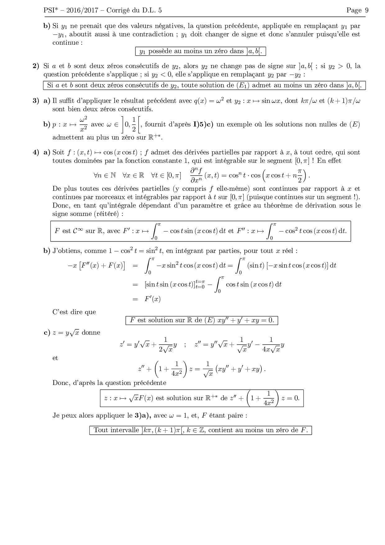 Devoir 9 : Corrigé - AlloSchool