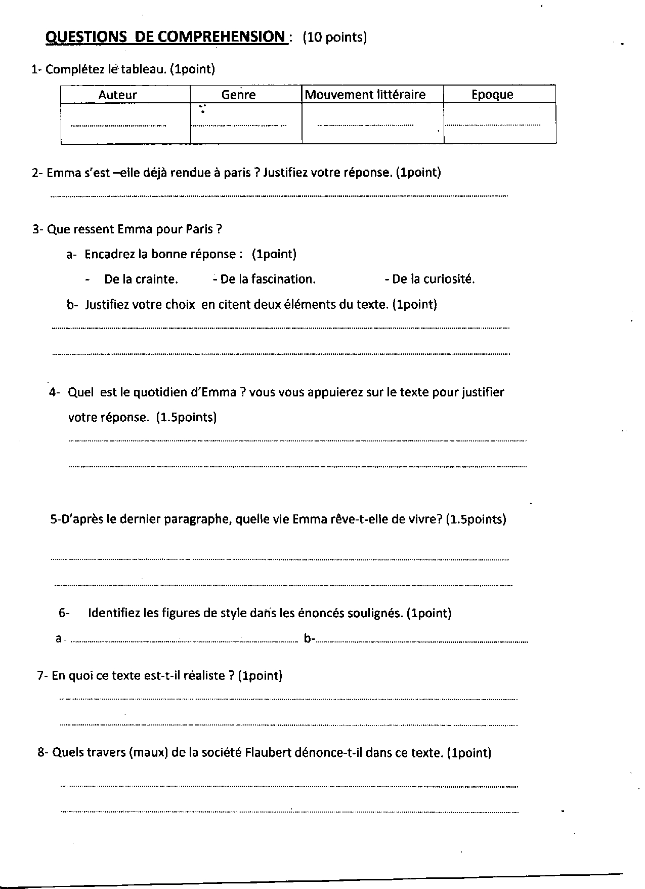 Devoir 2 Modèle 1 - Français Tronc commun Semestre 1 - AlloSchool