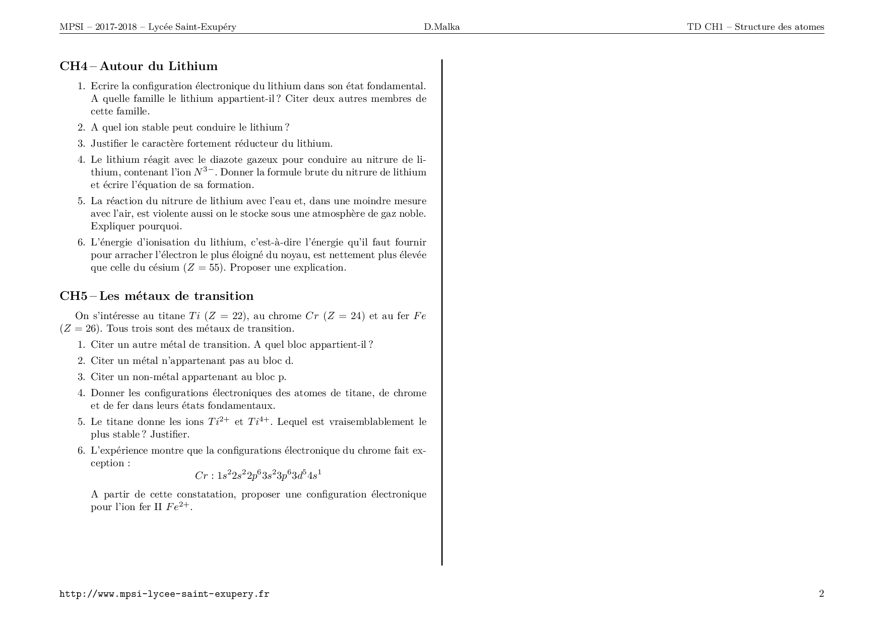 Structure électronique des atomes : Exercices - AlloSchool