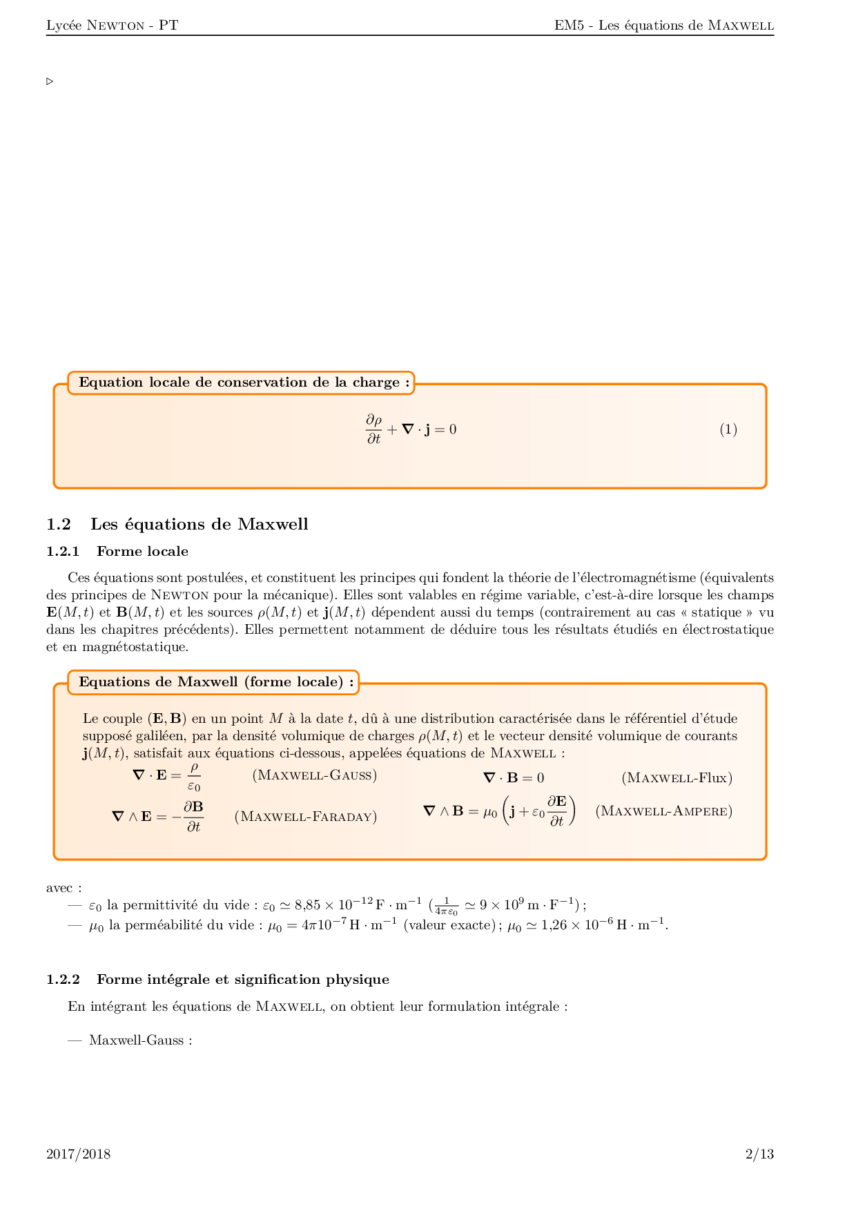 Les équations de Maxwell - Cours - AlloSchool