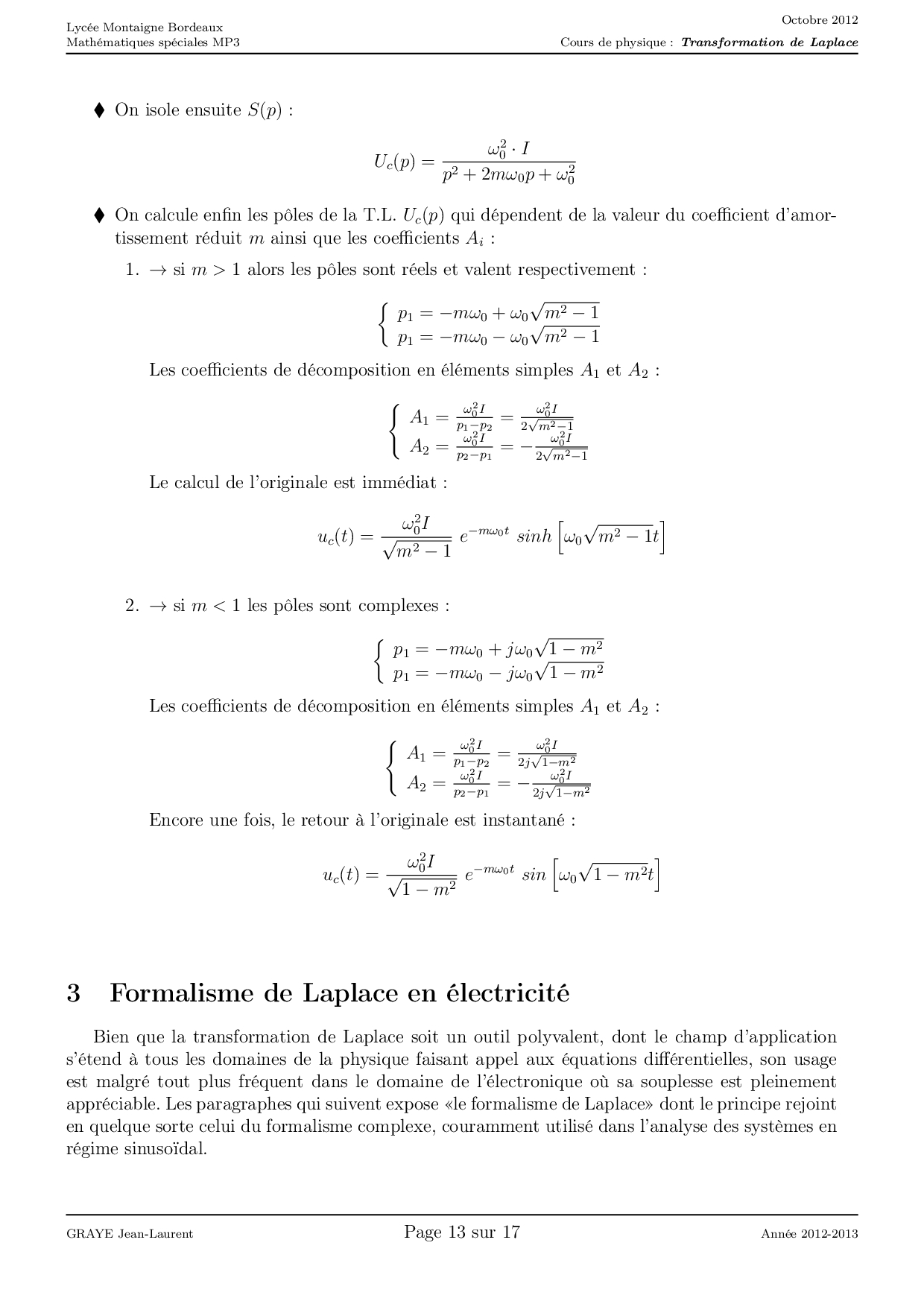 Transformation de Laplace - définition, propriétés, et exemples d ...