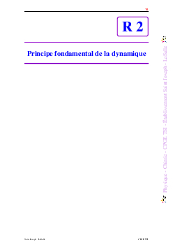 Principe fondamental de la dynamique - AlloSchool