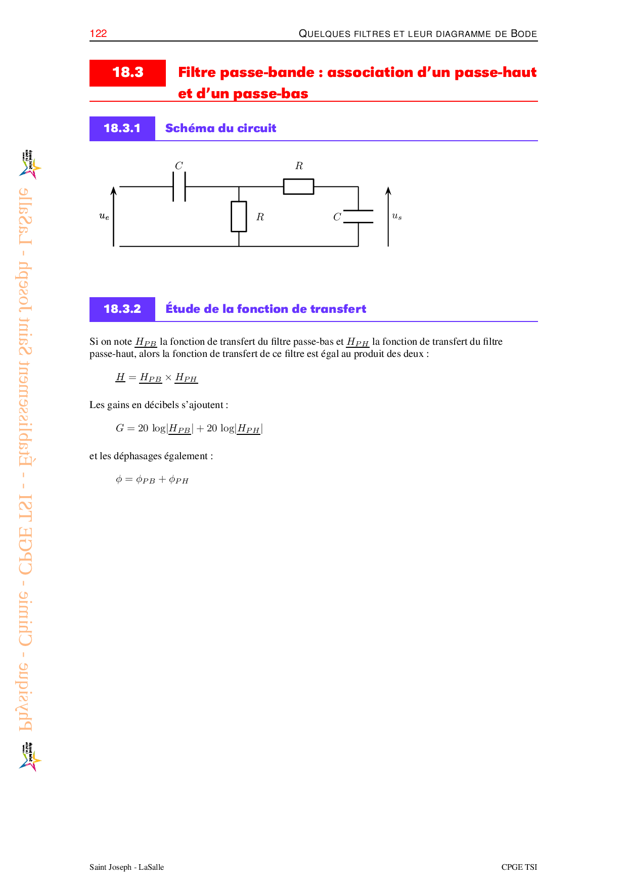 Quelques filtres et leur diagramme de Bode - AlloSchool