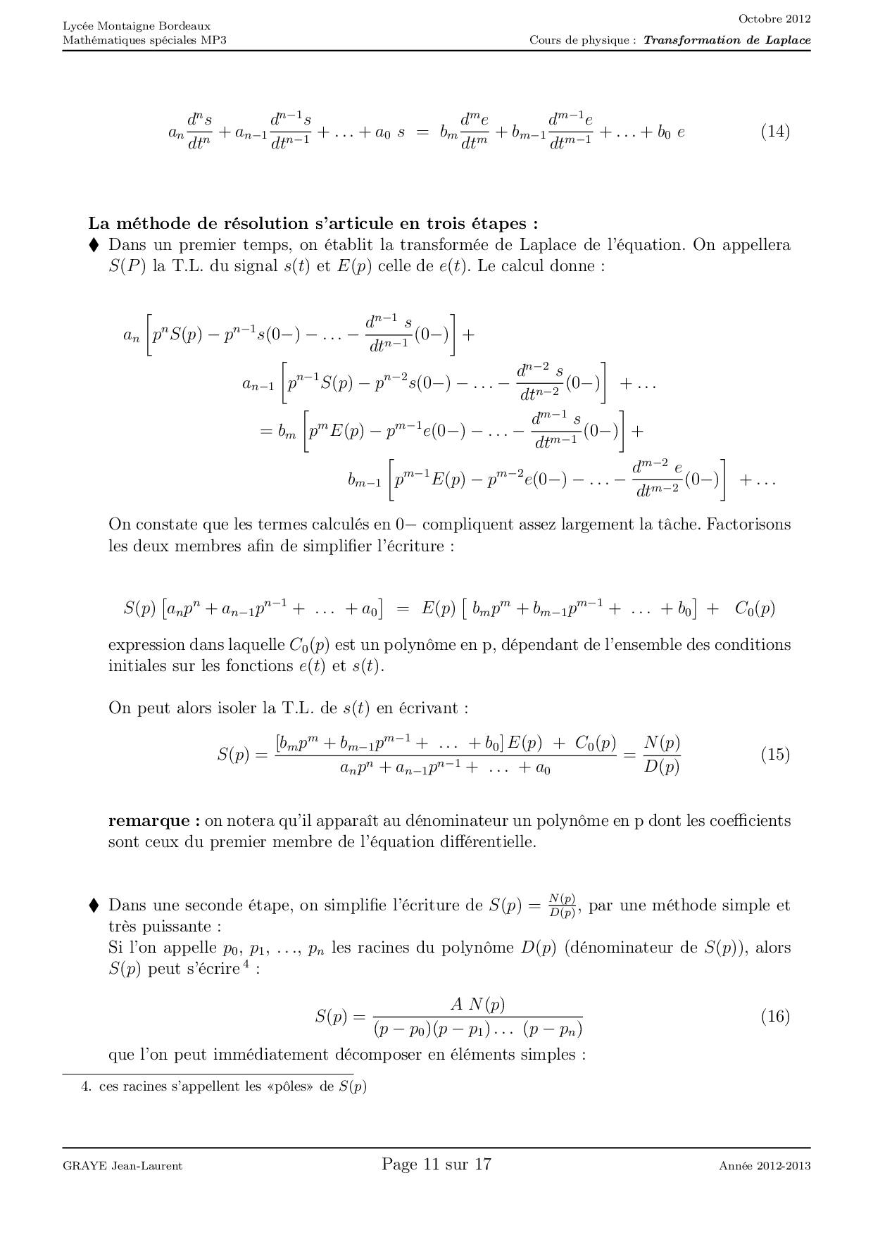 Transformation de Laplace - définition, propriétés, et exemples d ...