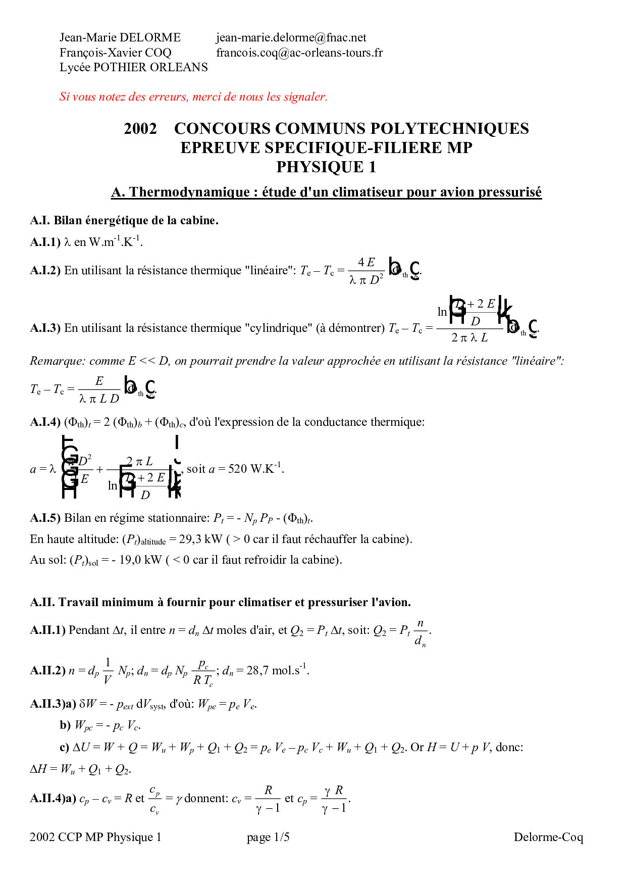 CCP Physique 1 MP 2002 Corrigé - AlloSchool
