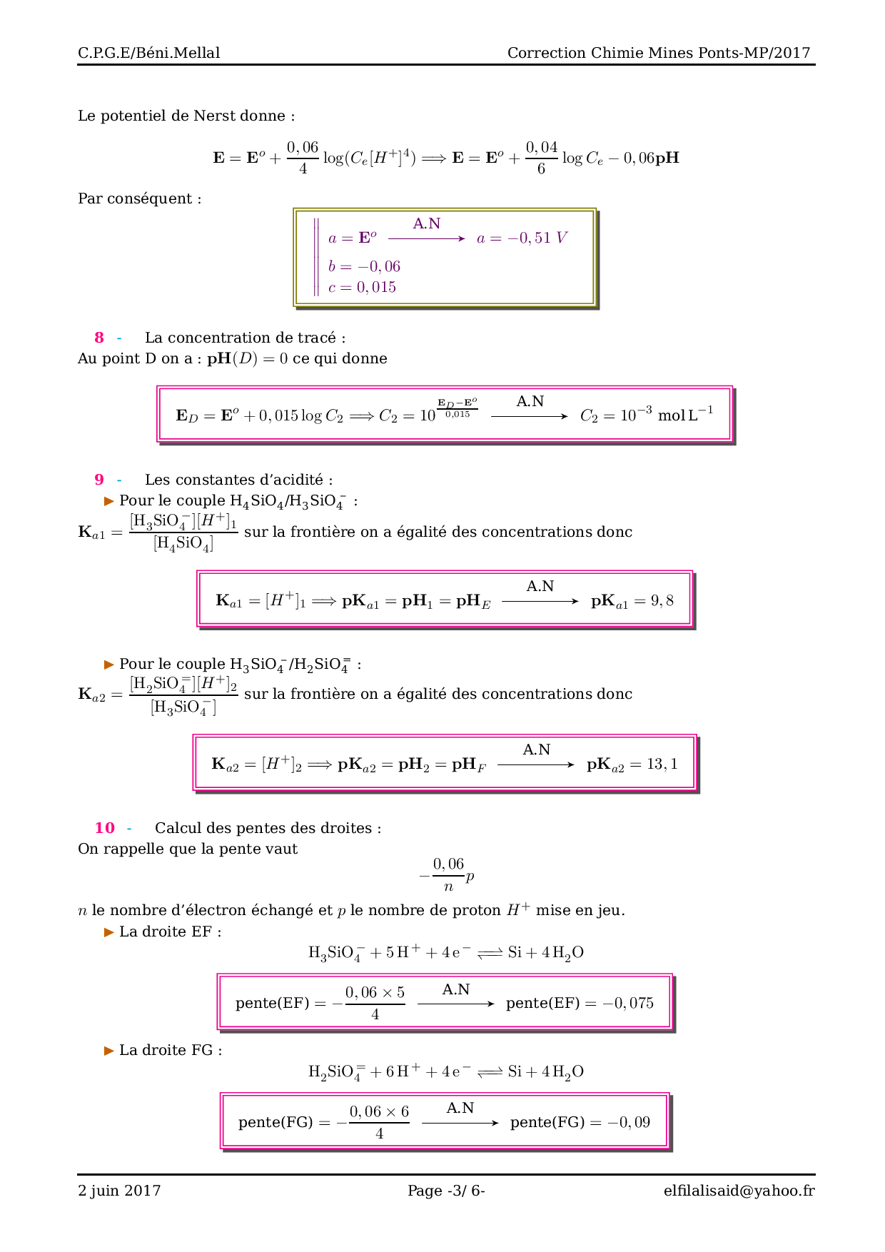 Mines-Ponts MP 2017 Chimie - Corrigé - AlloSchool