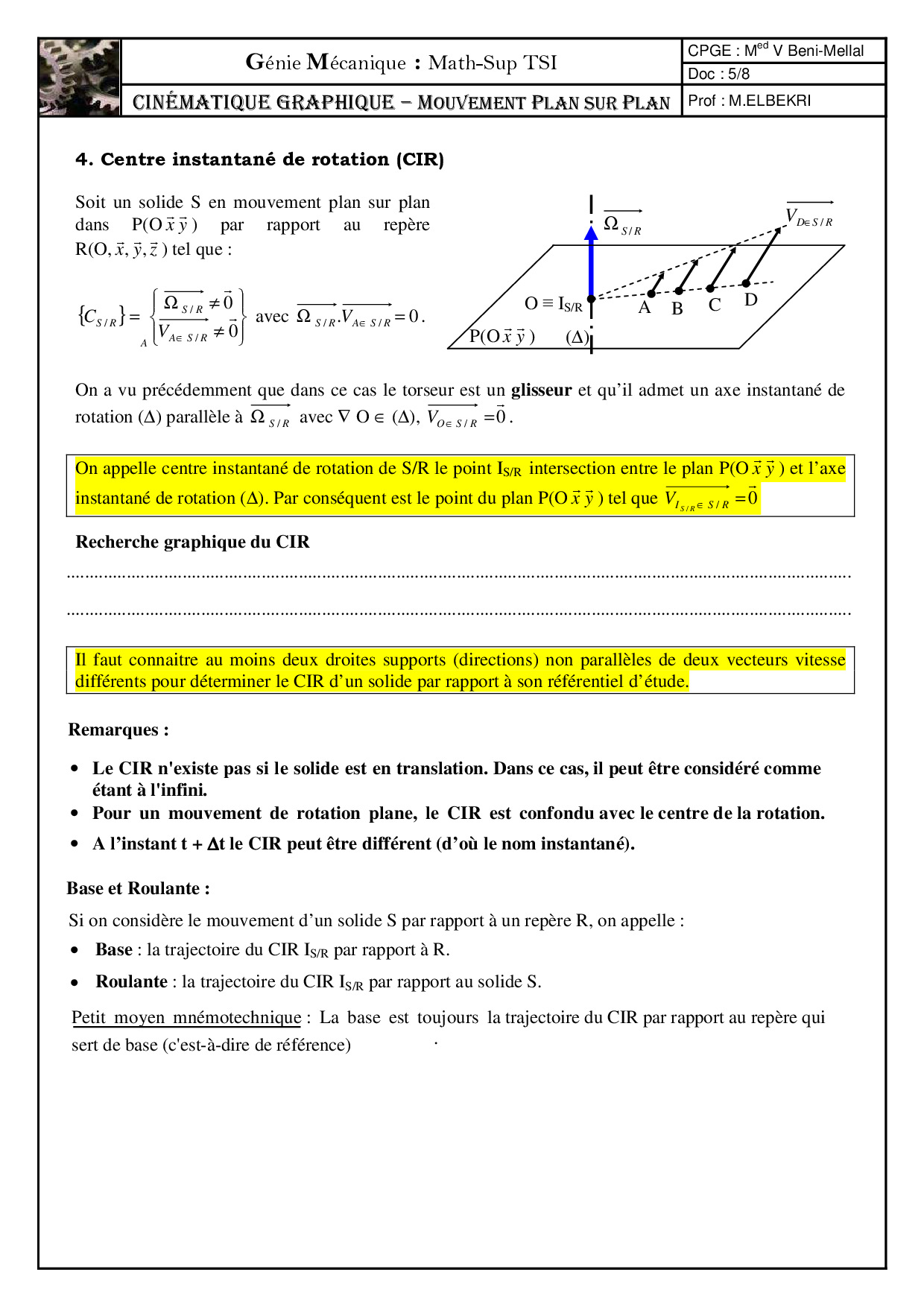 Cours 084 - Cinématique graphique - Mouvement Plan sur Plan - AlloSchool