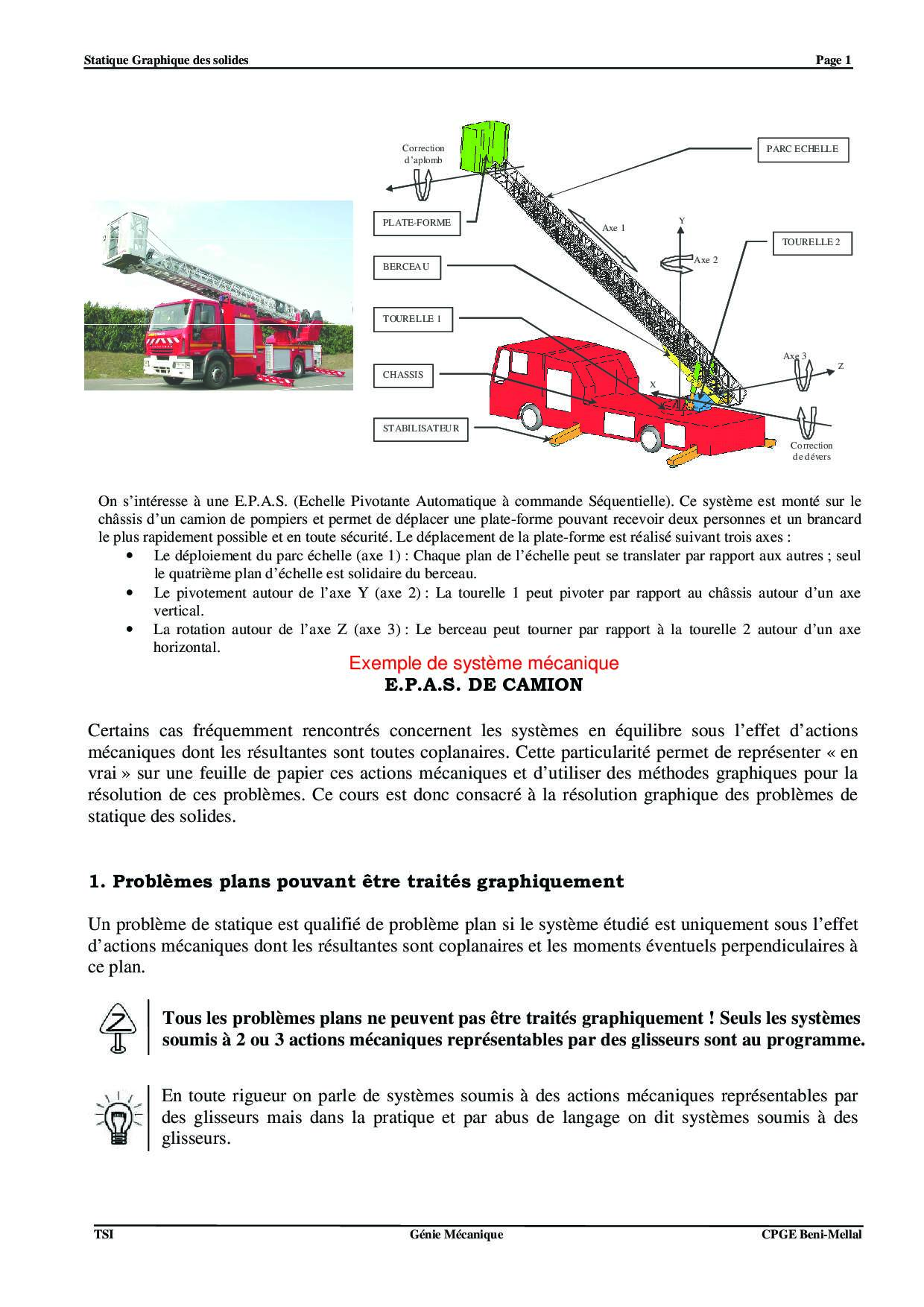 Cours 093 - Statique Graphique des solides - AlloSchool