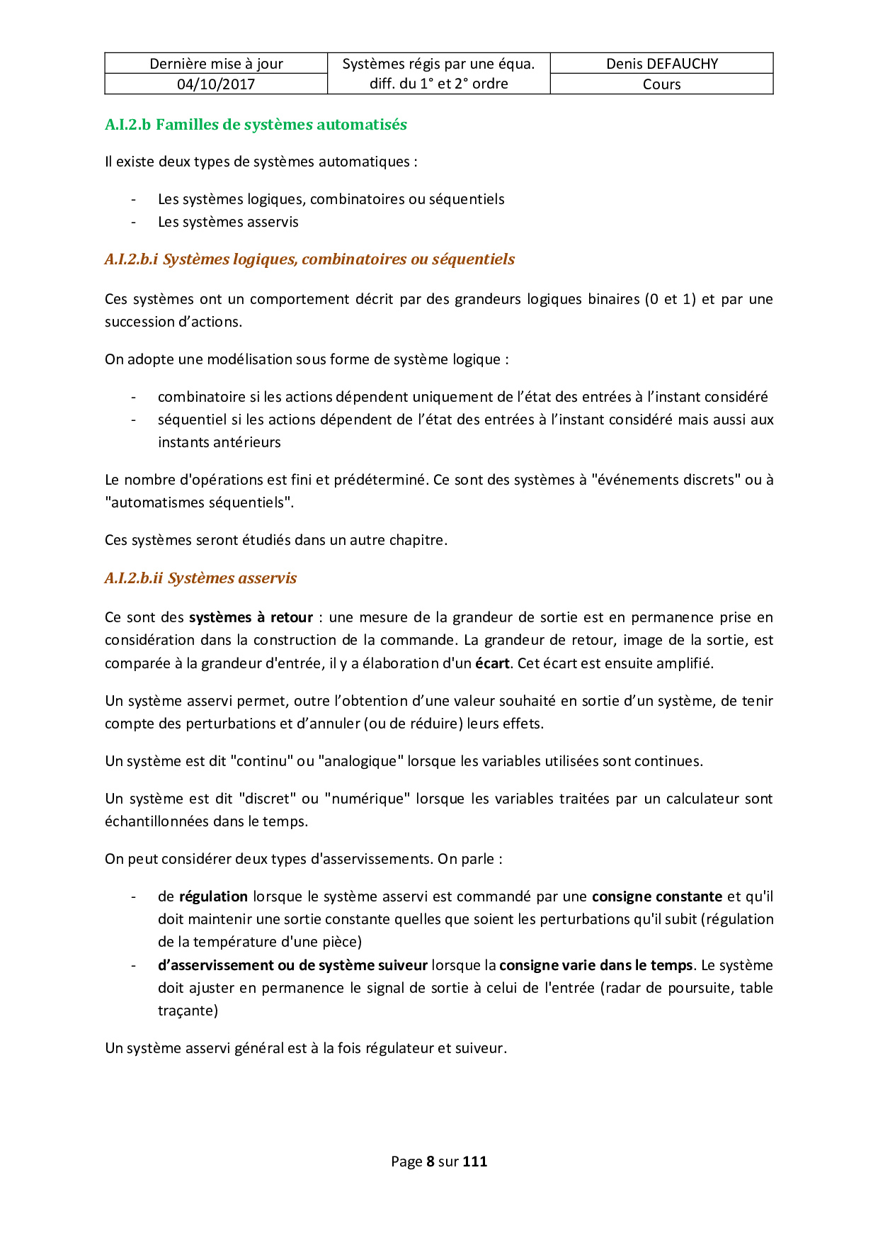 Cours complet : SLCI - Généralités - AlloSchool