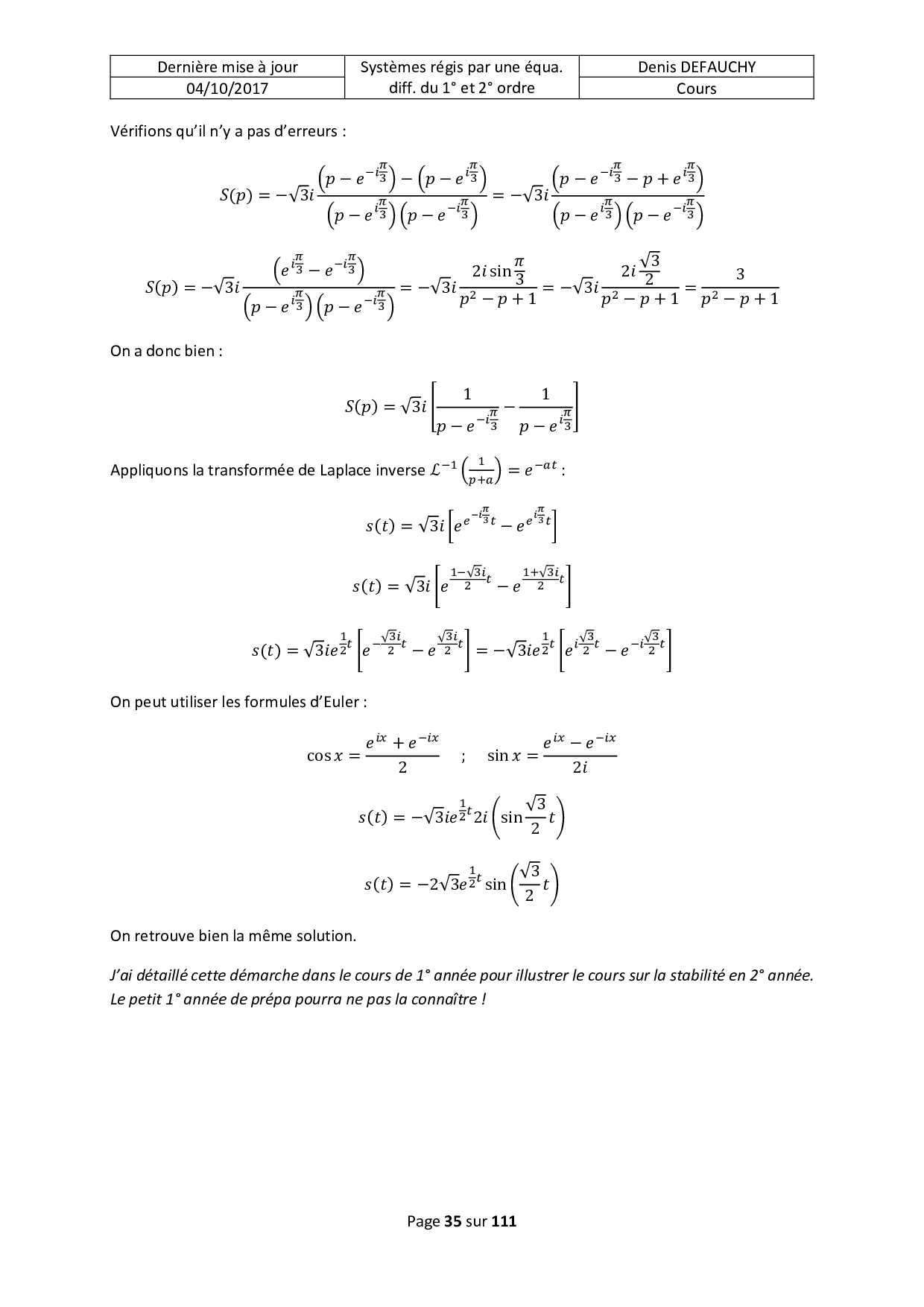 Cours complet : SLCI - Généralités - AlloSchool