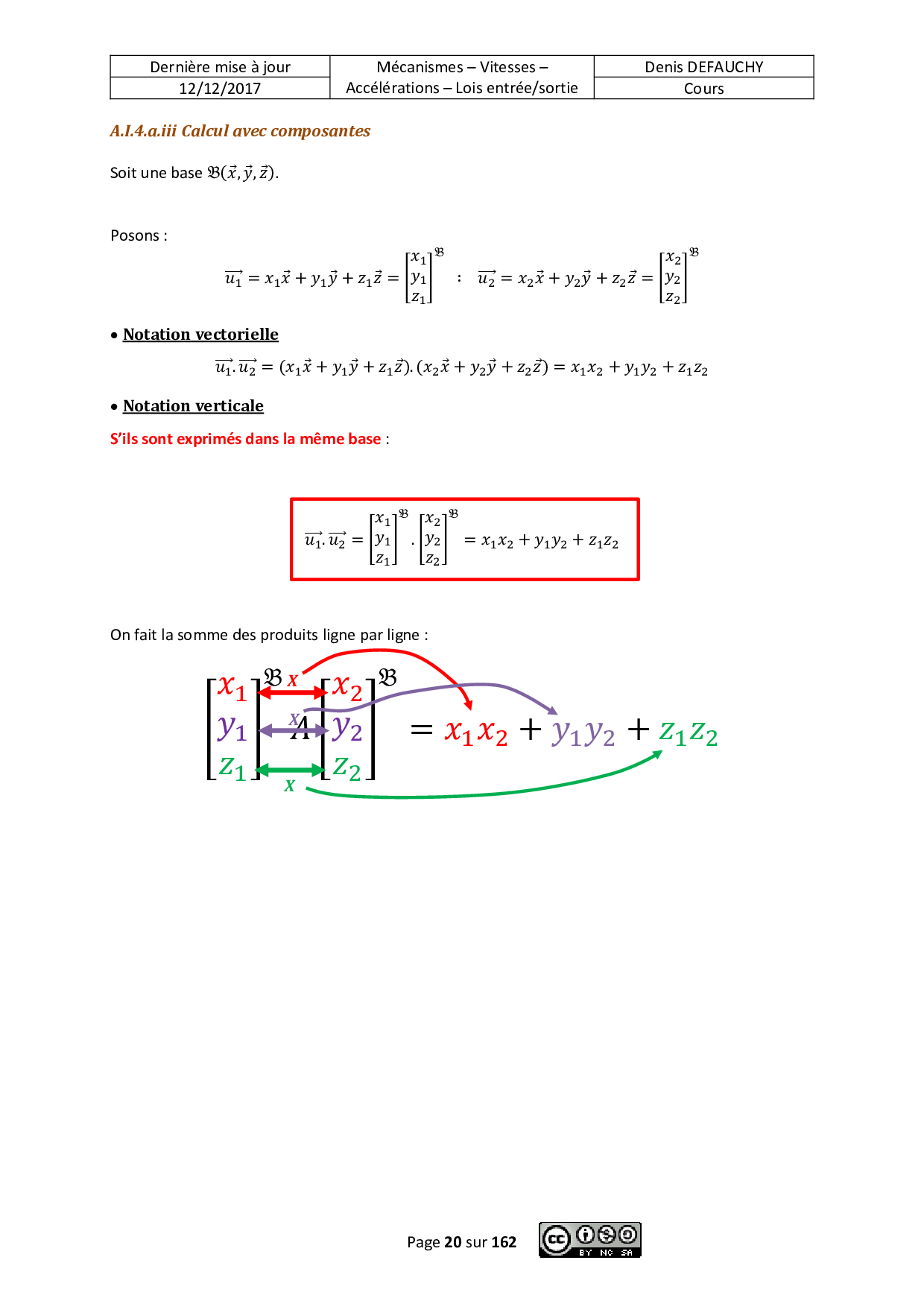 Cours complet : Cinématique (Mécanismes Vitesses et accélération - Lois ...