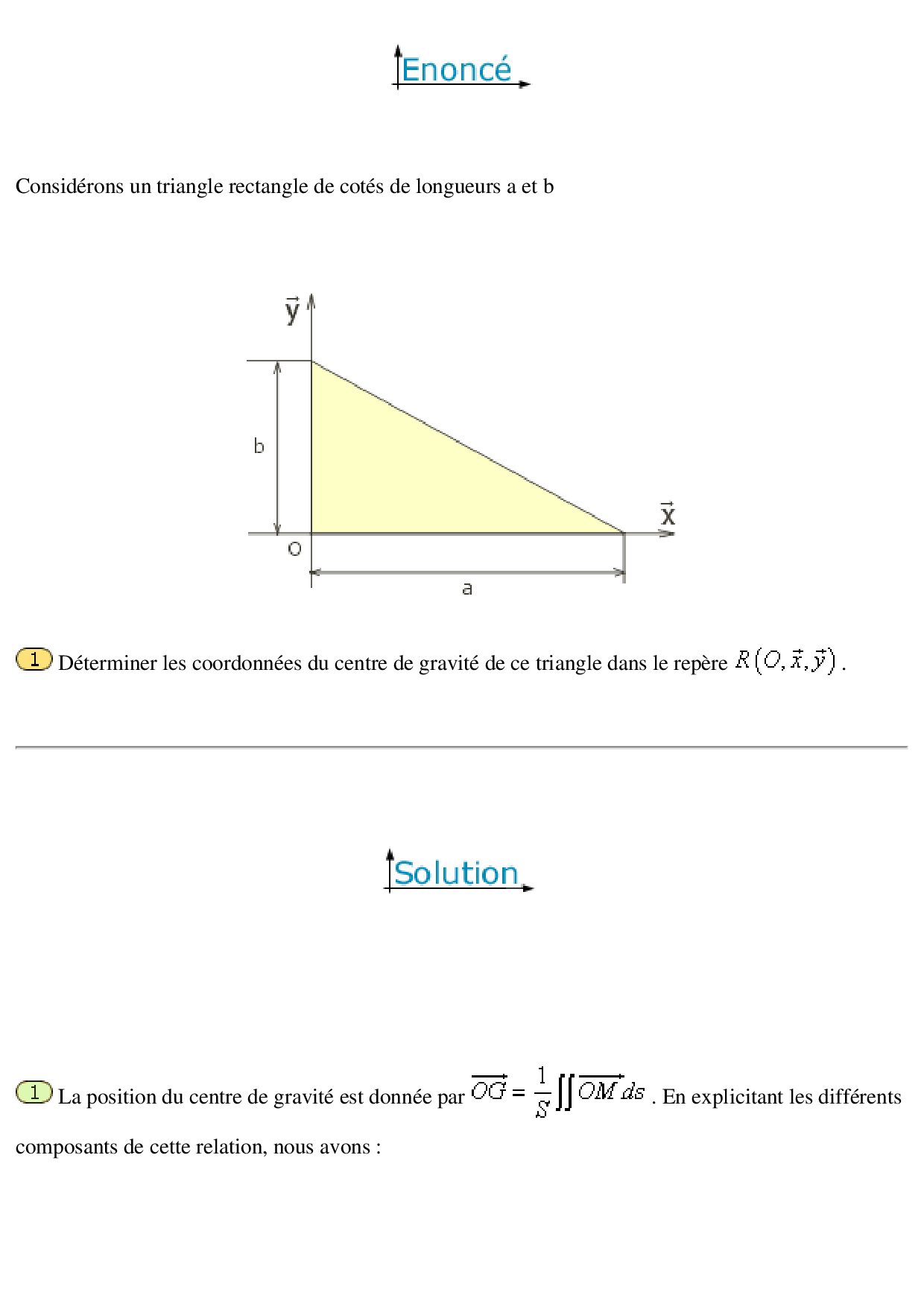 Centre de gravité d'un triangle rectangle - AlloSchool