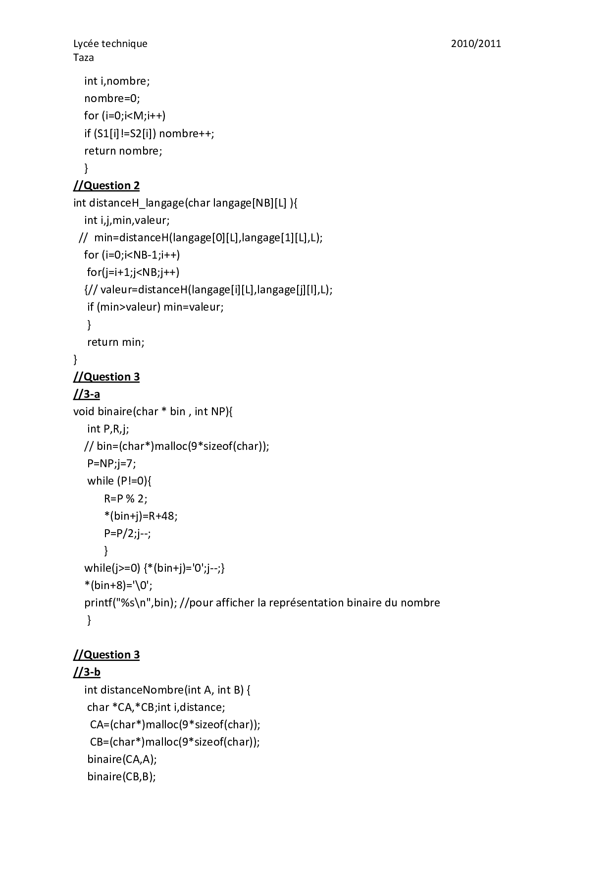 CNC 2011 Informatique - Corrigé - AlloSchool