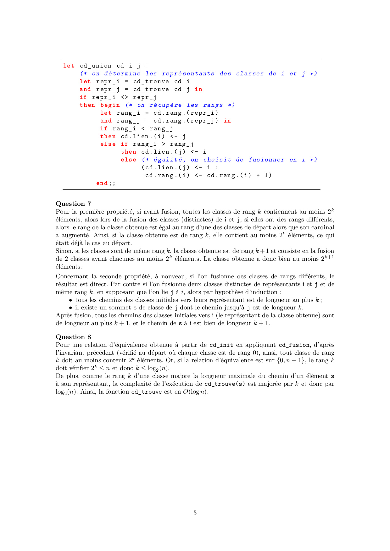 X-ENS informatique 2020 MP Option Info - Corrigé - AlloSchool