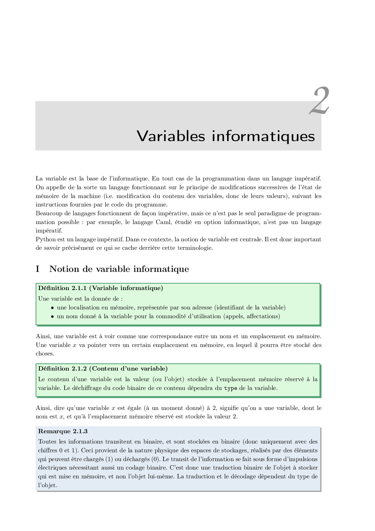 Variables informatiques - AlloSchool