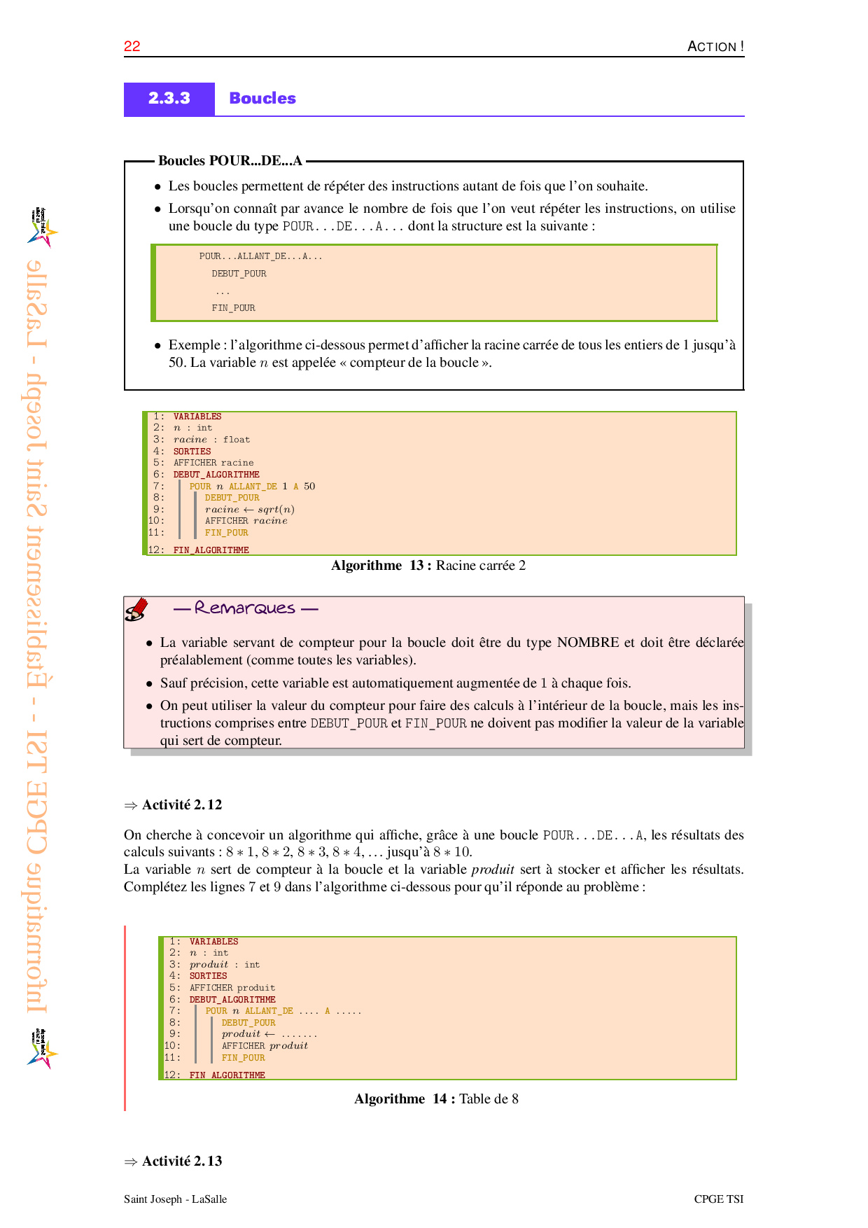 Algorithmique (Introduction) - AlloSchool