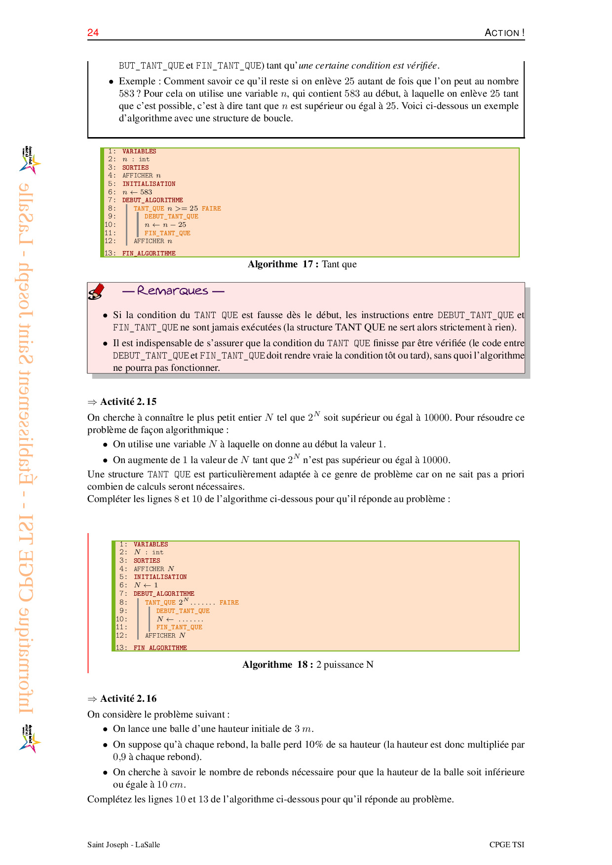 Algorithmique (Introduction) - AlloSchool