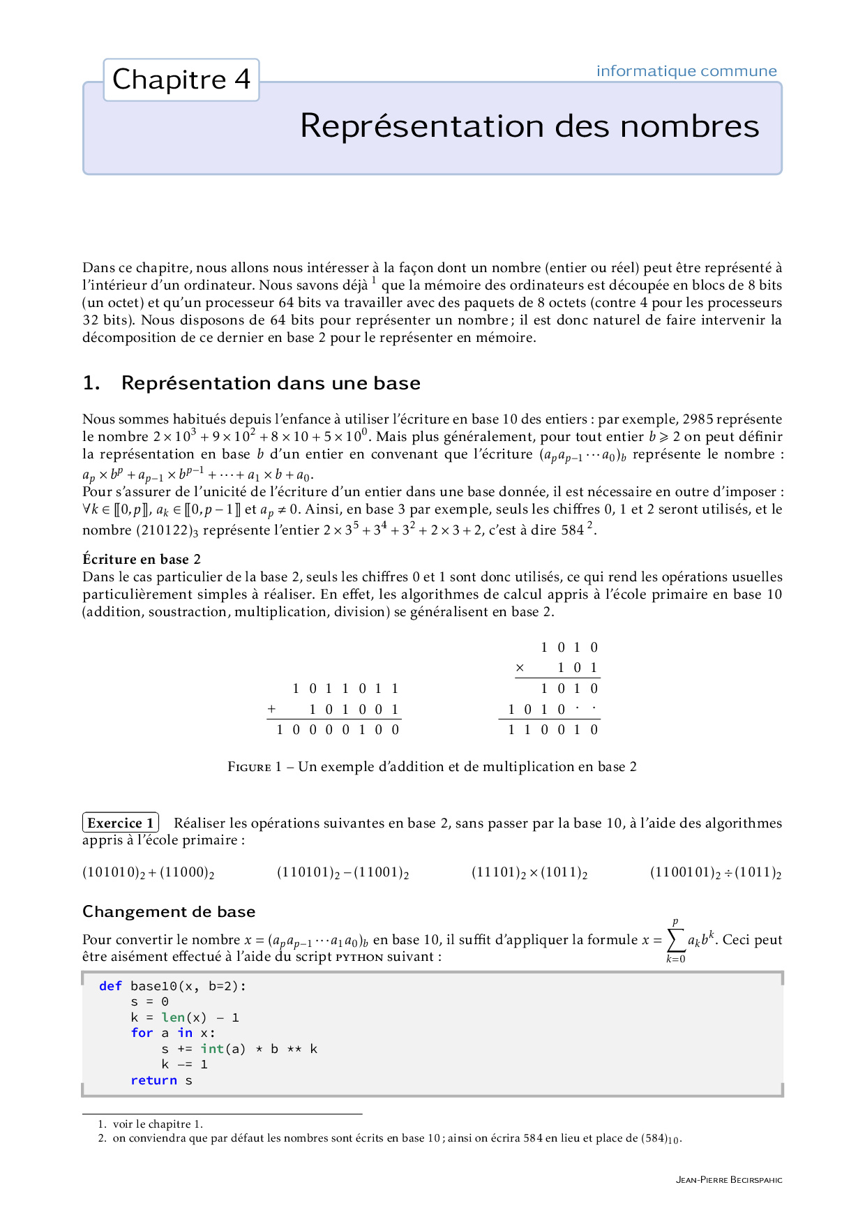 Représentation des nombres - AlloSchool