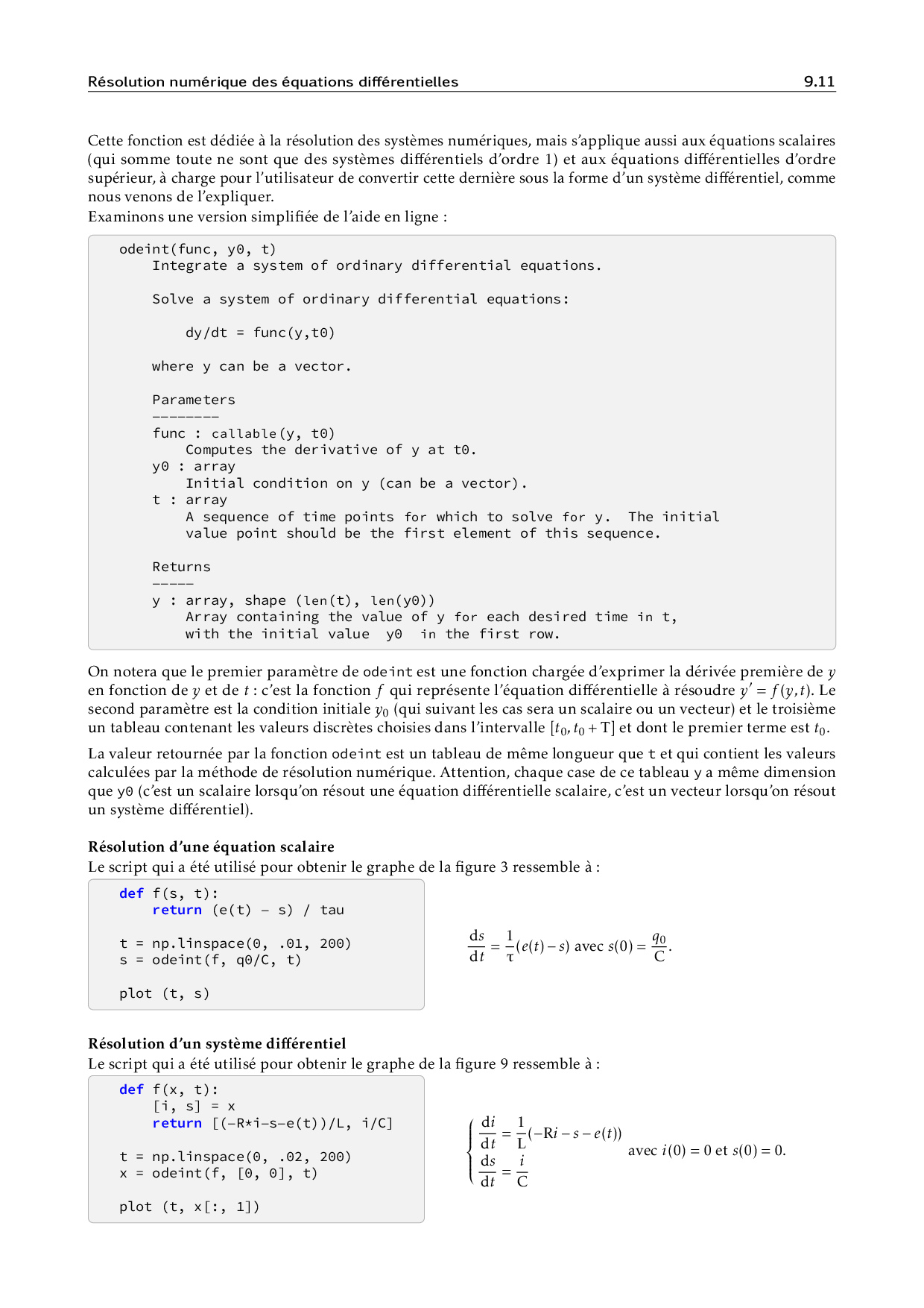 Résolution numérique des équations différentielles - AlloSchool
