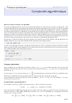 Série 6 - Étude pratique de la complexité algorithmique : Exercices ...
