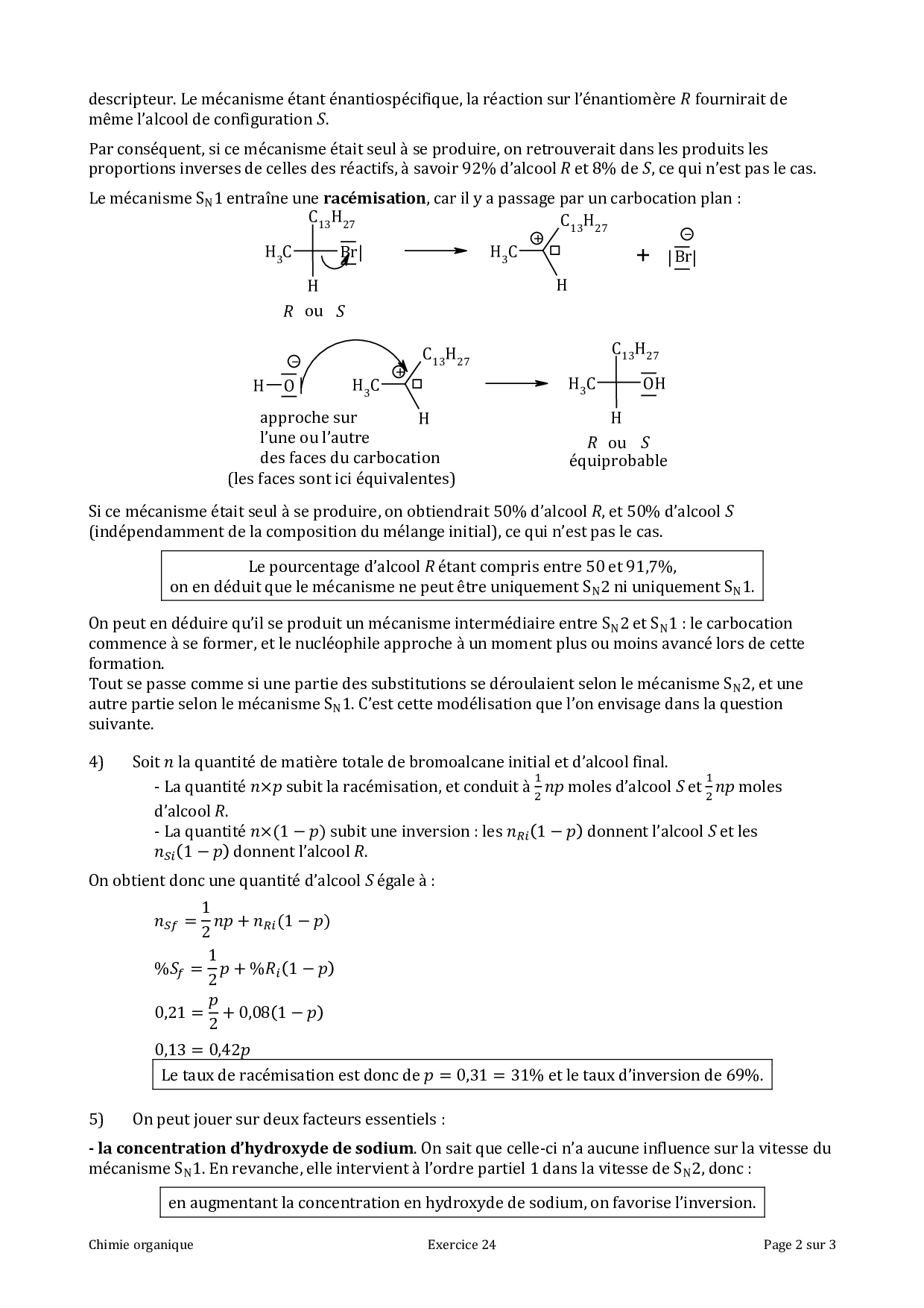 Corrigé exercices 22-27 (Chimie organique) - AlloSchool