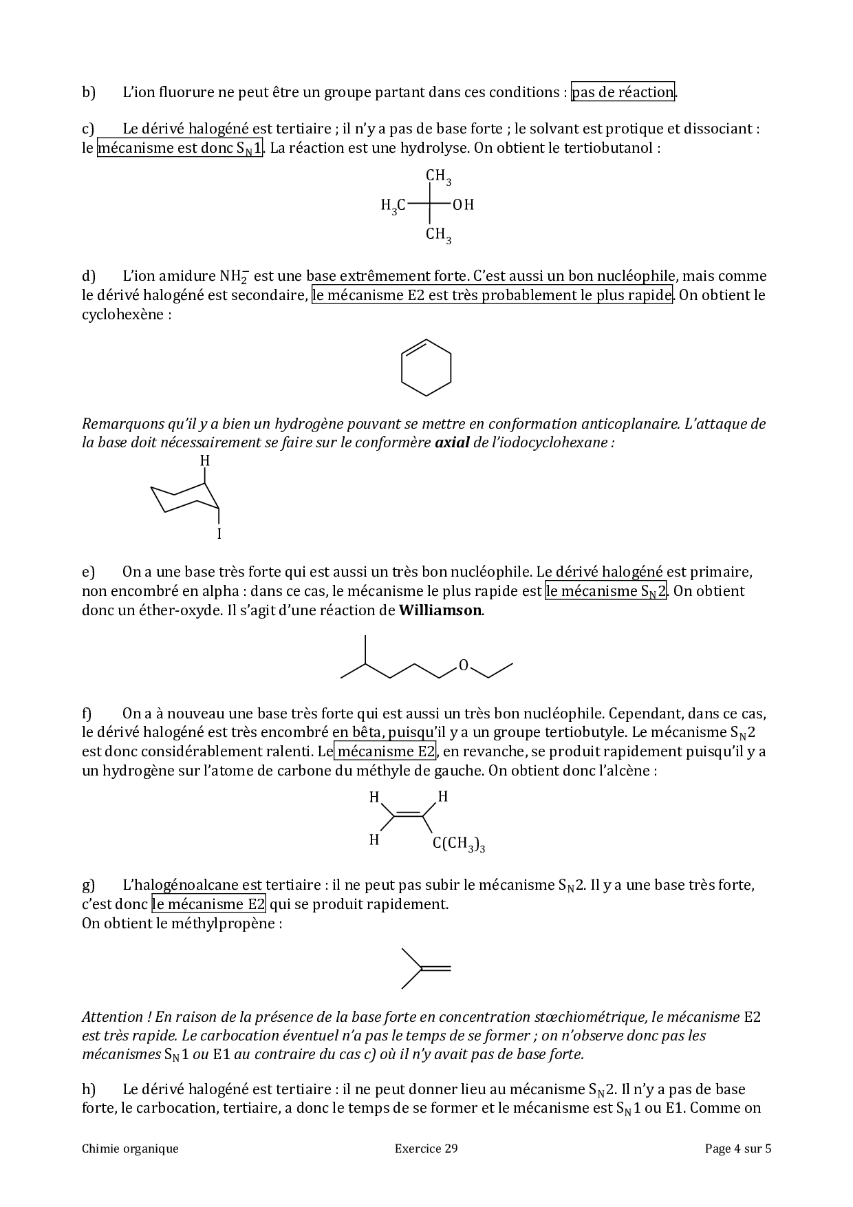 Corrigé exercices 28-32 (Chimie organique) - AlloSchool