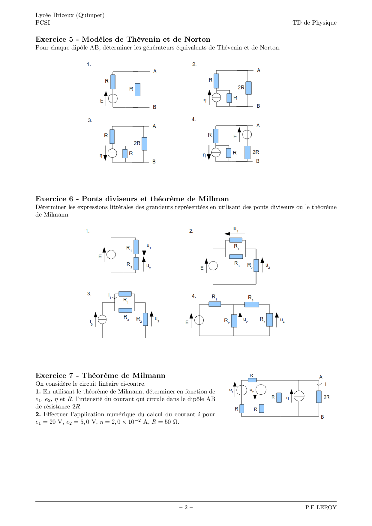 TD SP8 - Lois générales de l'électrocinétique - AlloSchool