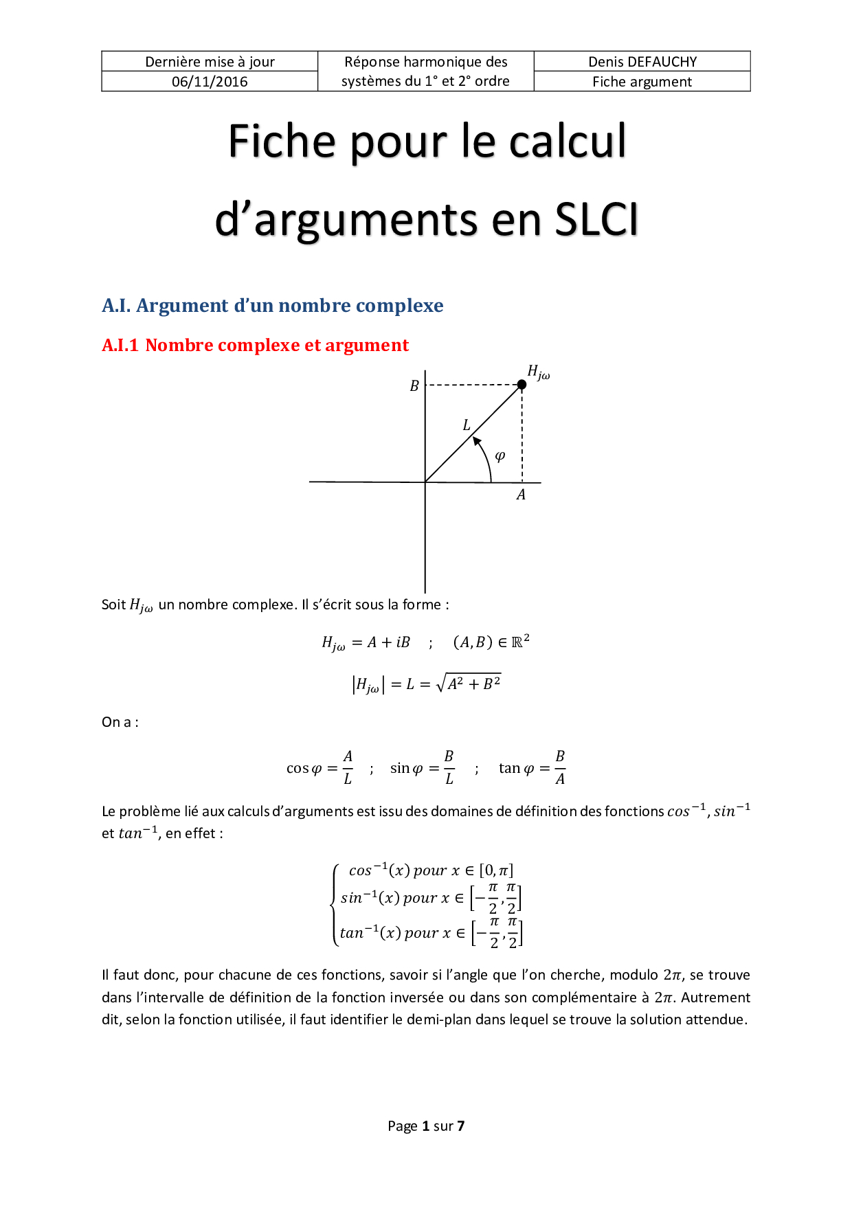 Fiche : Calcul d'argument - AlloSchool