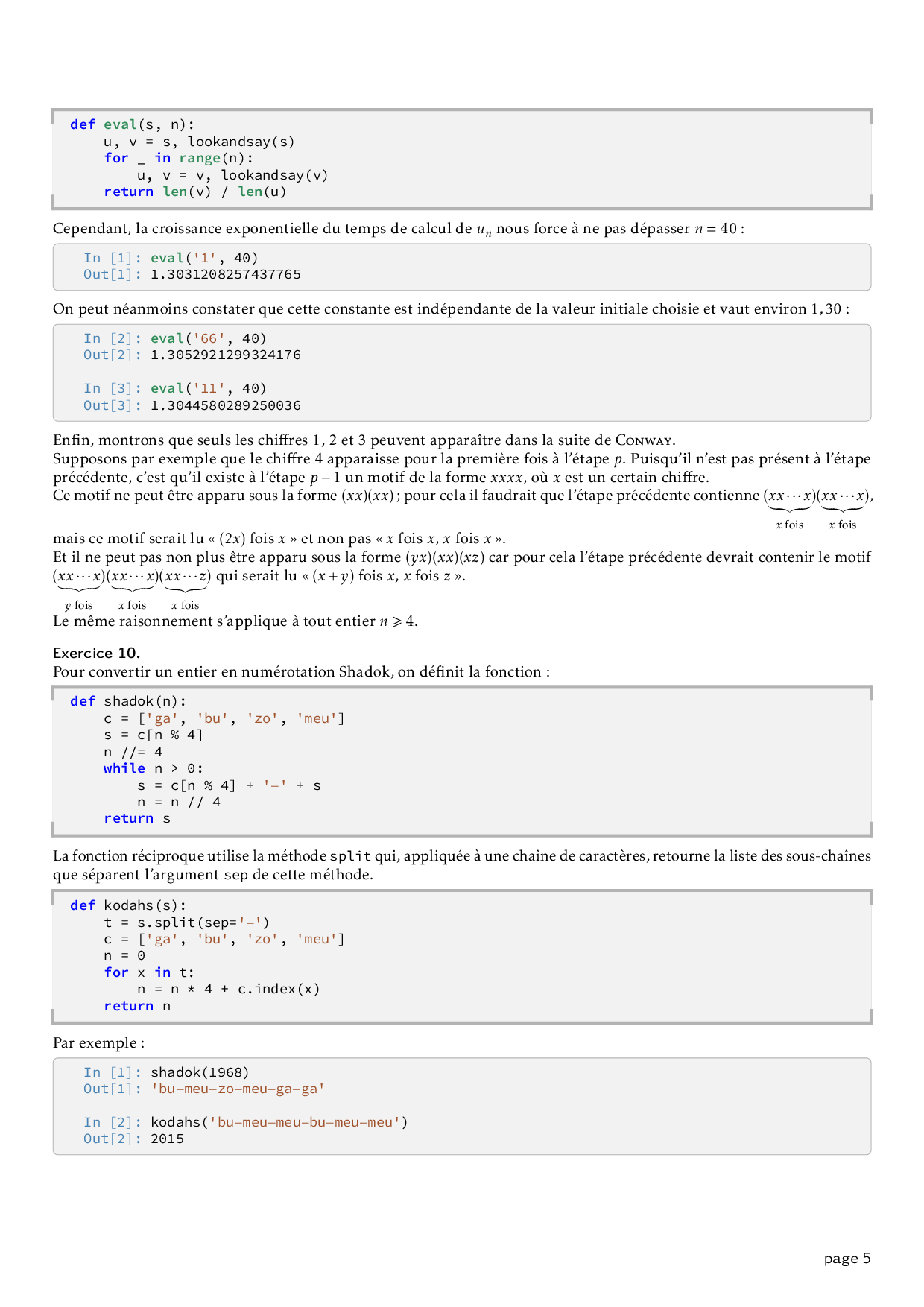 Série 2 - Instructions itératives (Enumérations et boucles ...