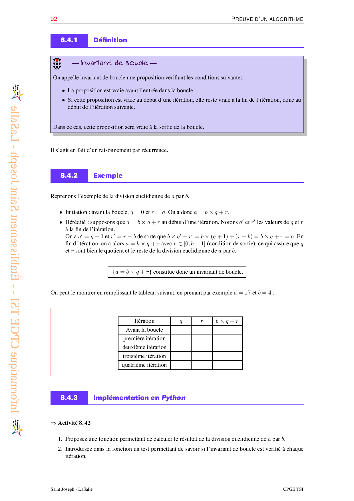 Preuve d’un algorithme - AlloSchool