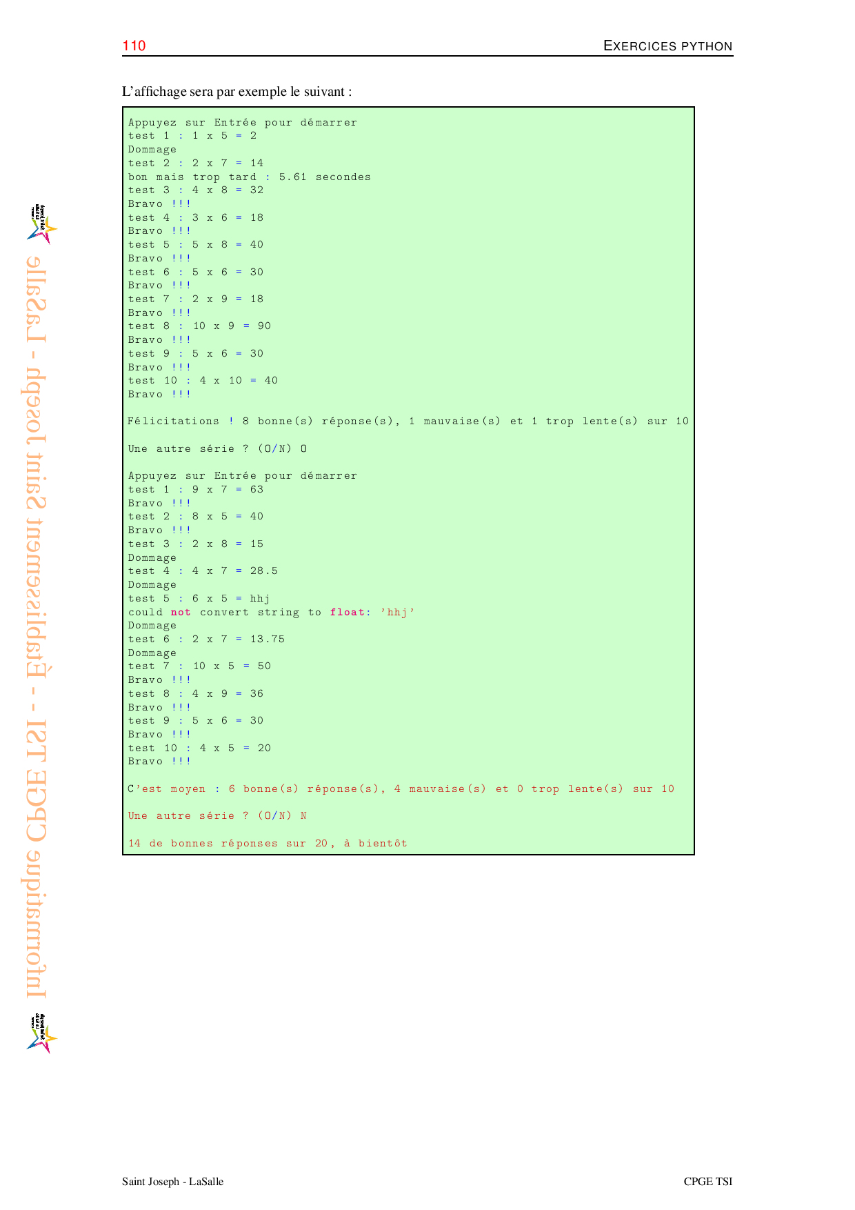 Exercices Python - AlloSchool