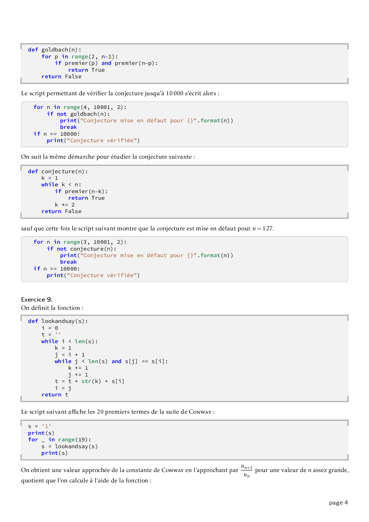 Série 2 - Instructions itératives (Enumérations et boucles ...