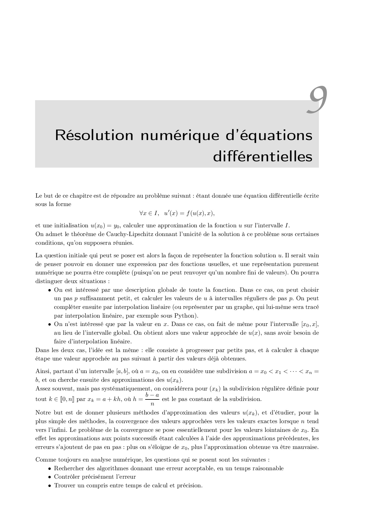 Résolution numérique d’équations différentielles - AlloSchool