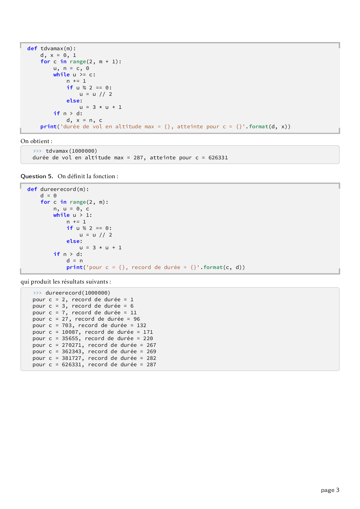 Série 3 - Instructions conditionnelles (Conjecture de Syracuse ...