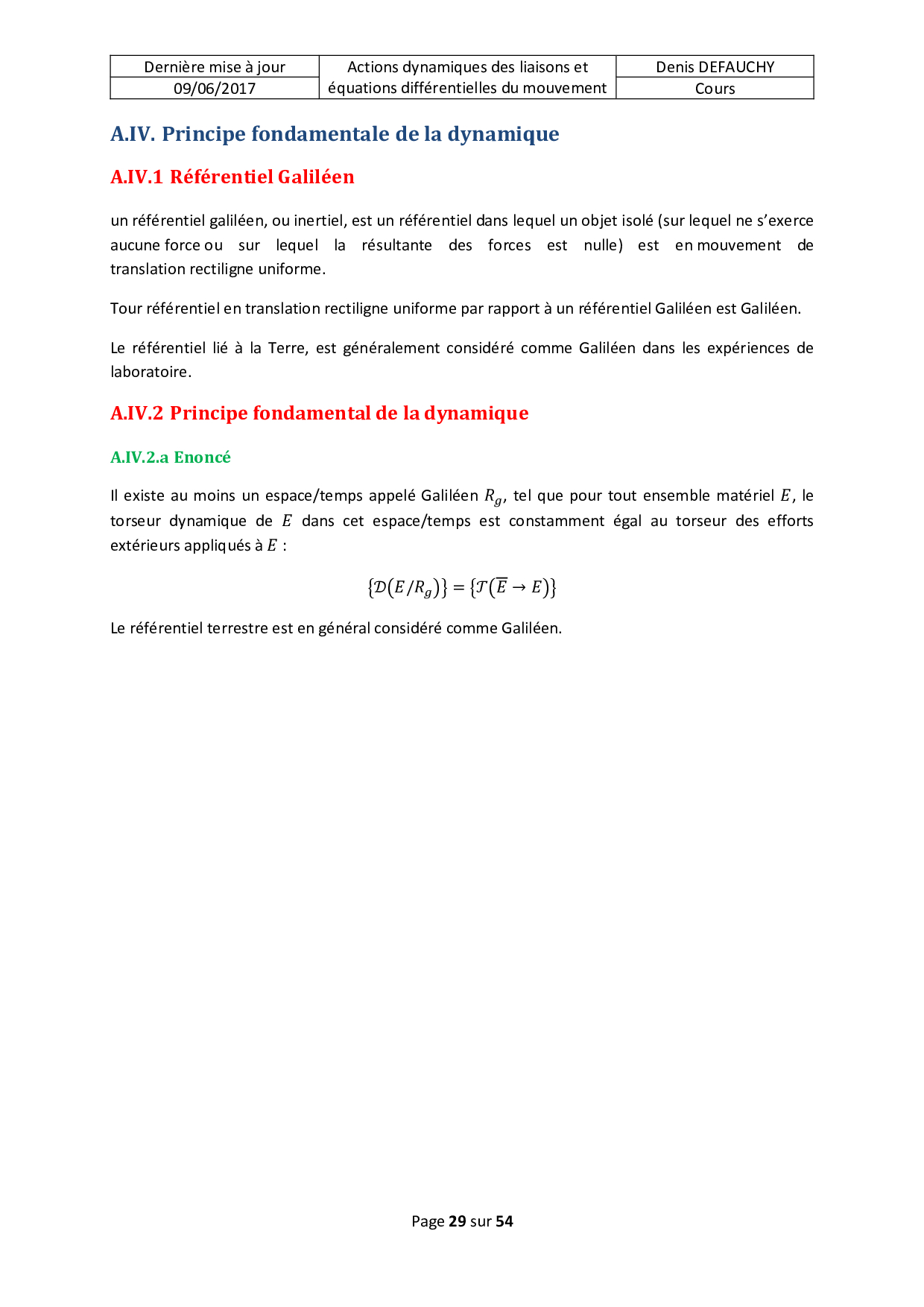 Cours : Principe fondamentale de la dynamique - AlloSchool