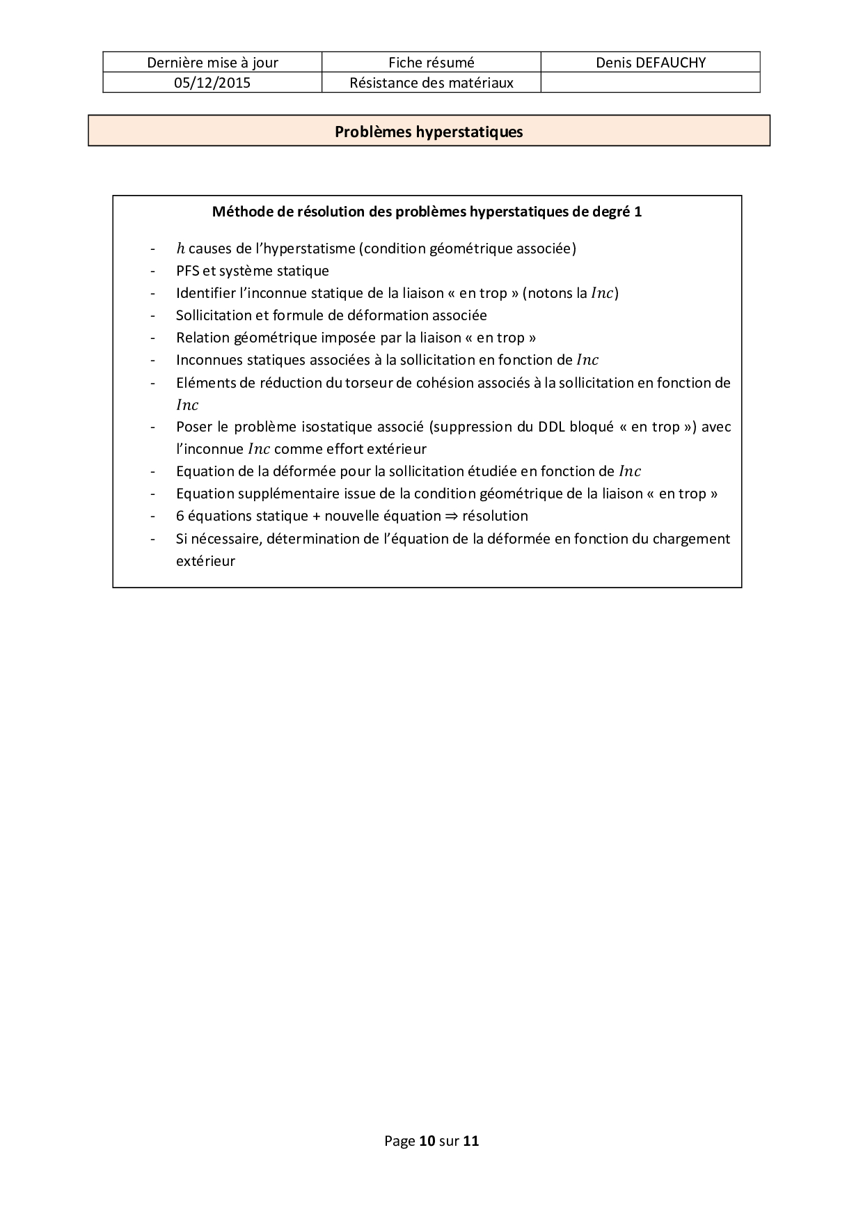 Résumé de Cours : Résistance des matériaux (RDM) - AlloSchool