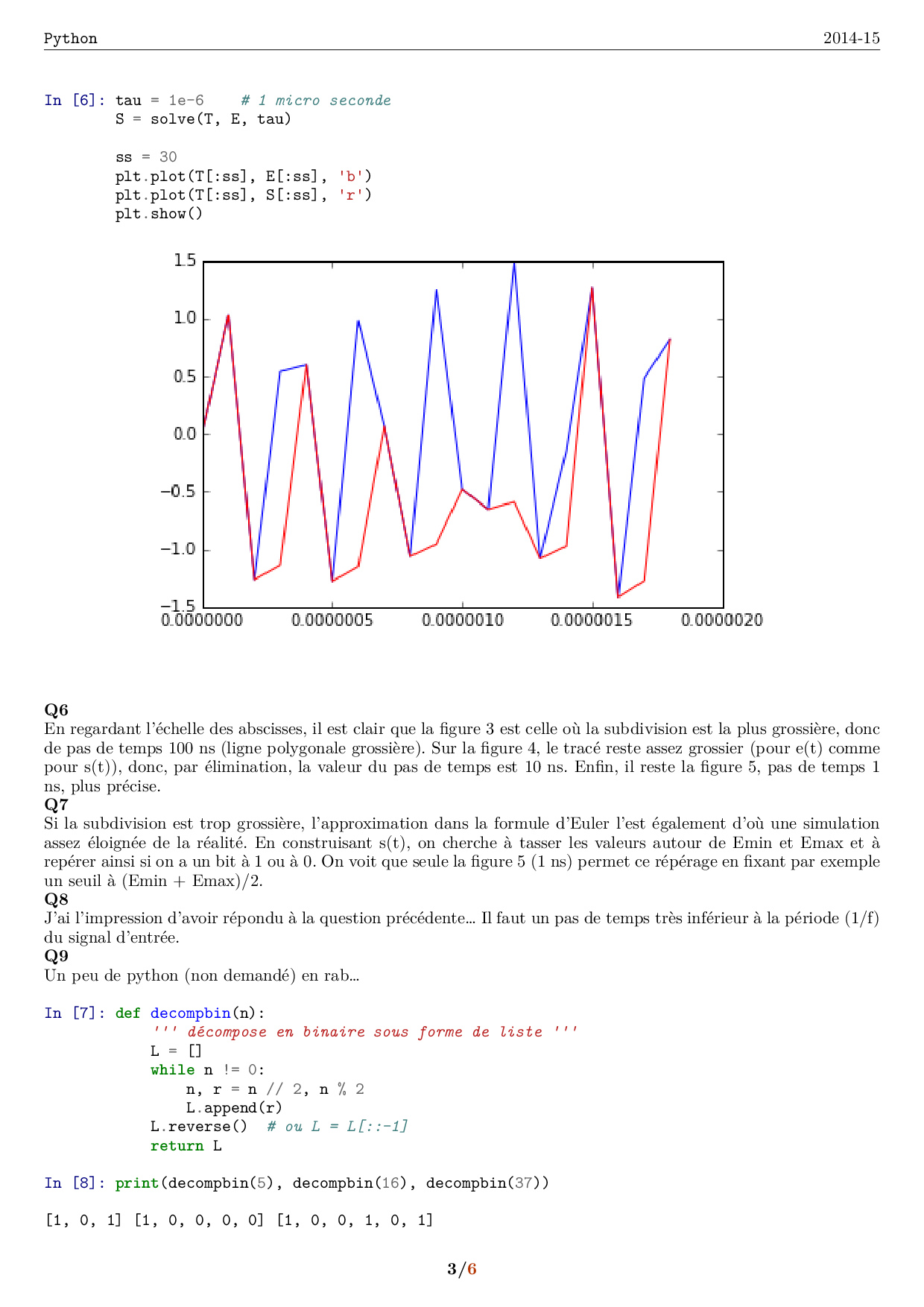 Banque PT 2015 Informatique et Modélisation - Corrigé - AlloSchool