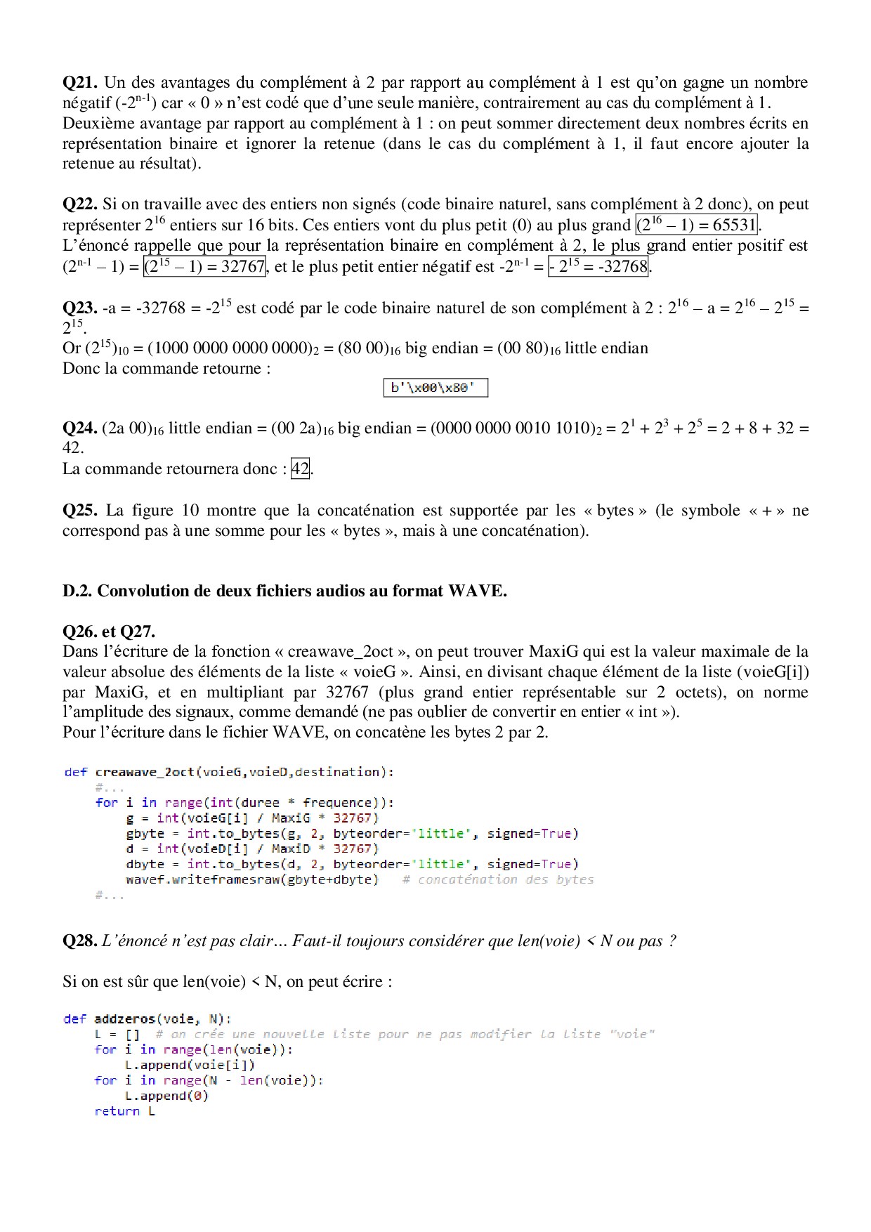 Banque PT 2020 Informatique et Modélisation - Corrigé - AlloSchool