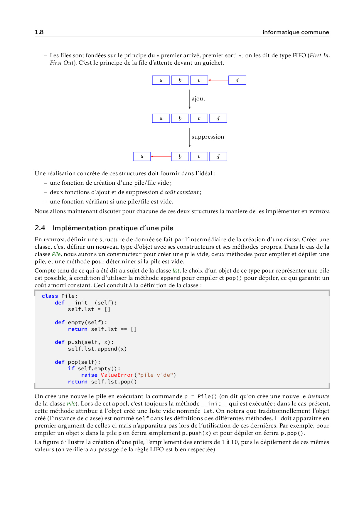 Structures de données linéaires - Cours et exercices - AlloSchool