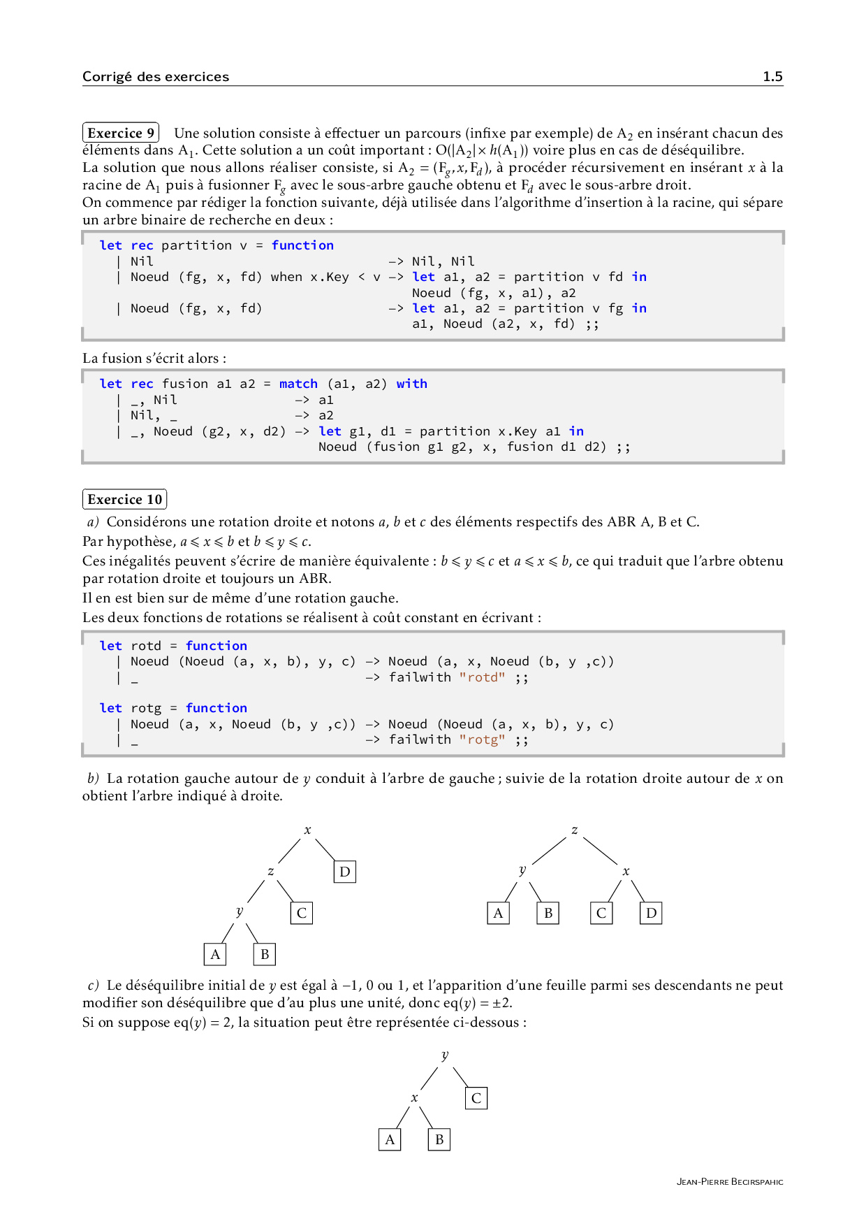 Arbres binaires - Corrigé des exercices - AlloSchool