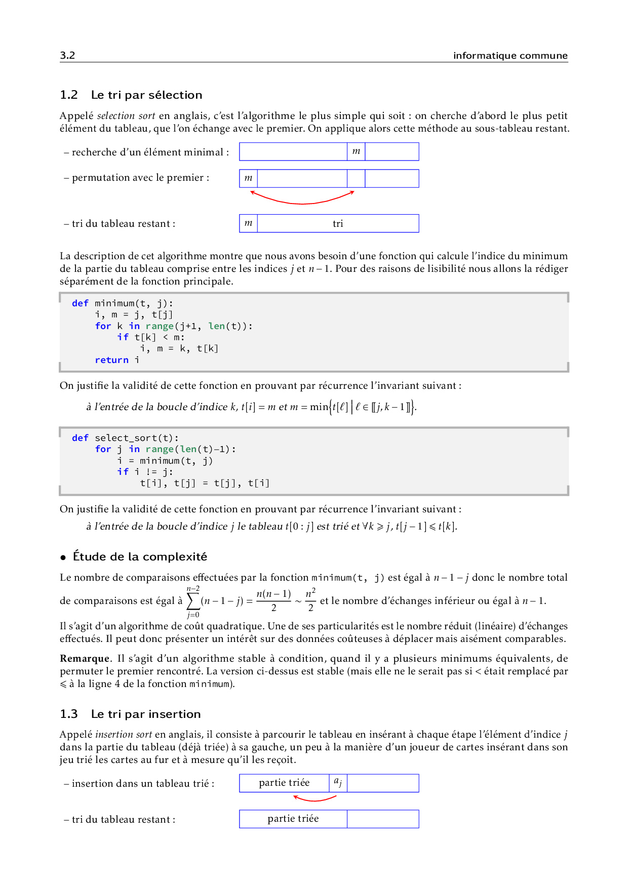 Algorithmes de tri - Cours et exercices - AlloSchool