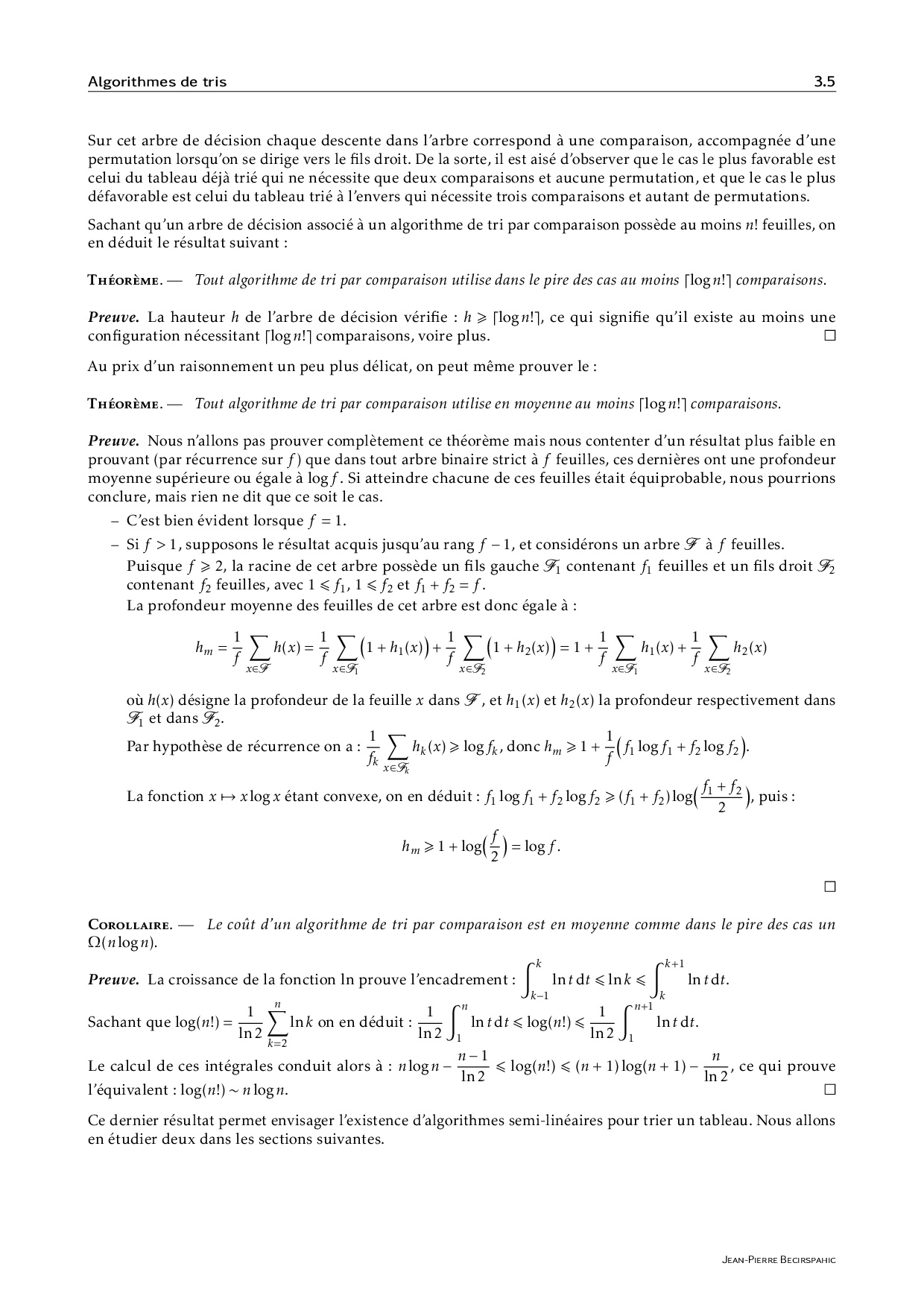 Algorithmes de tri - Cours et exercices - AlloSchool