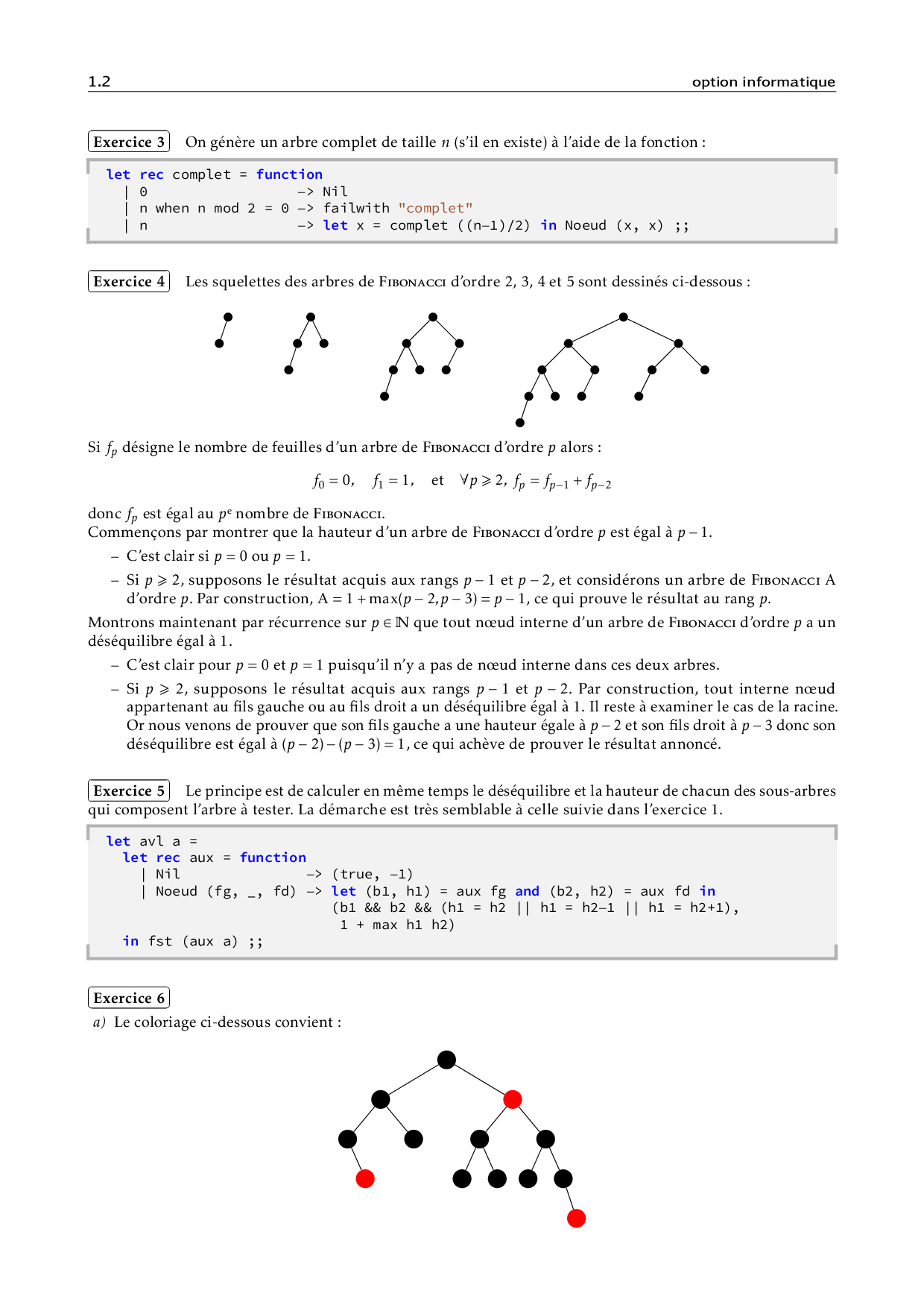 Arbres binaires - Corrigé des exercices - AlloSchool
